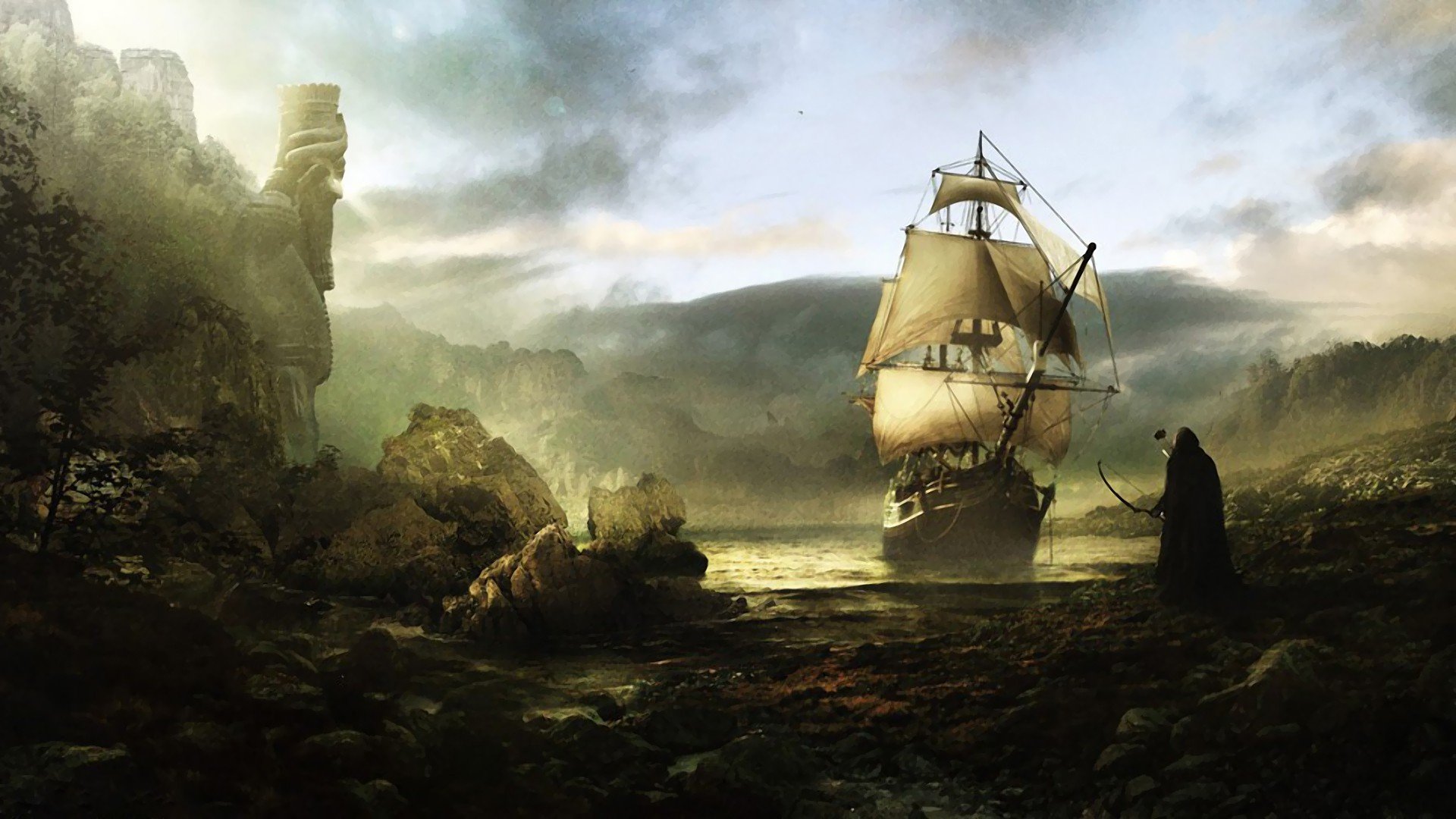 Fantasy Voyage: HD Wallpaper of a Majestic Ship