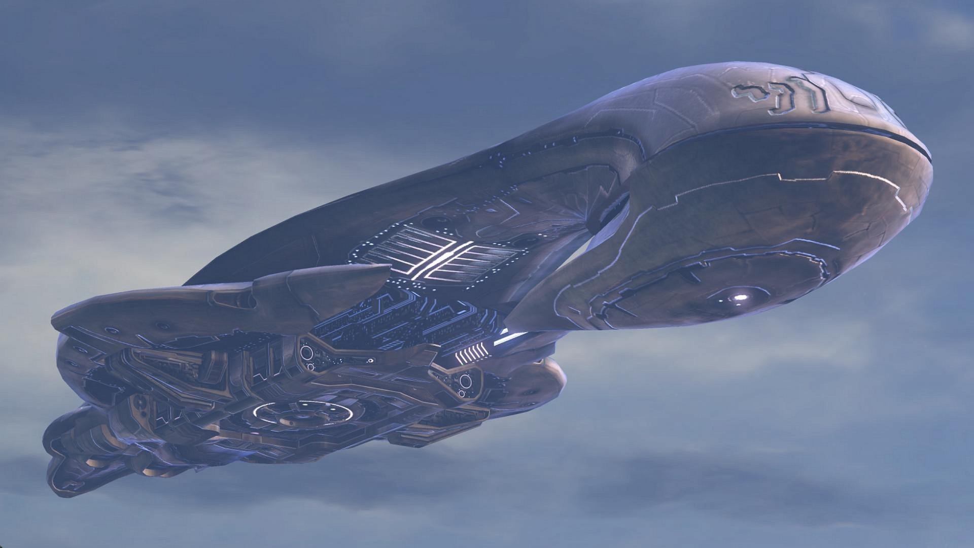 Epic Halo HD Wallpaper: Futuristic Spaceship in Action