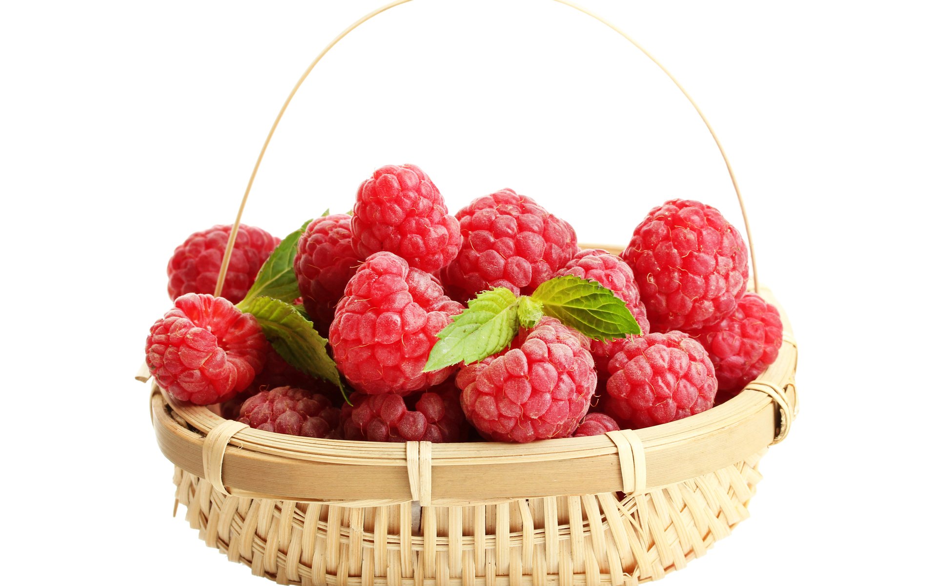 Lush Raspberries Basket – Vibrant HD Food Wallpaper