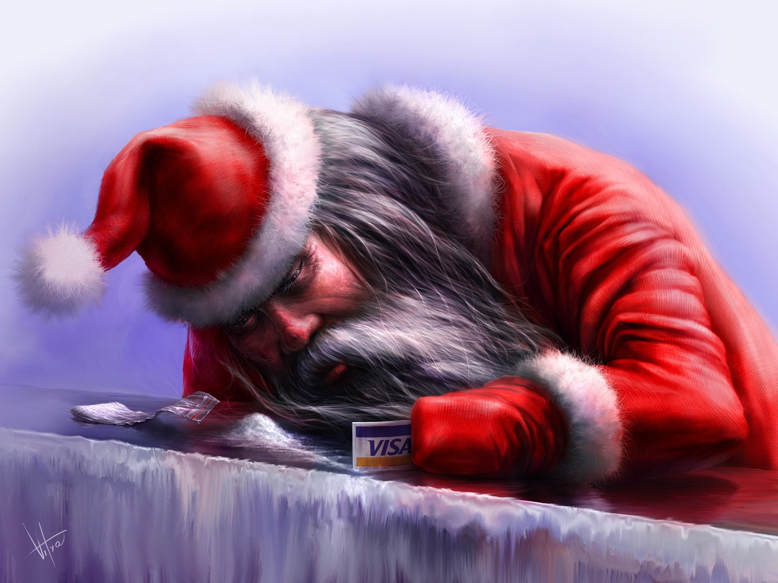 Download Humor Santa Holiday Christmas Satire Wallpaper