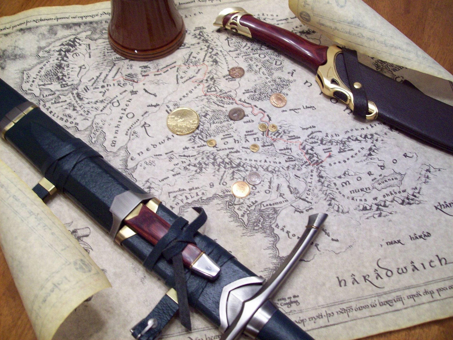 Elegant Knife on a Vintage Map - HD Wallpaper