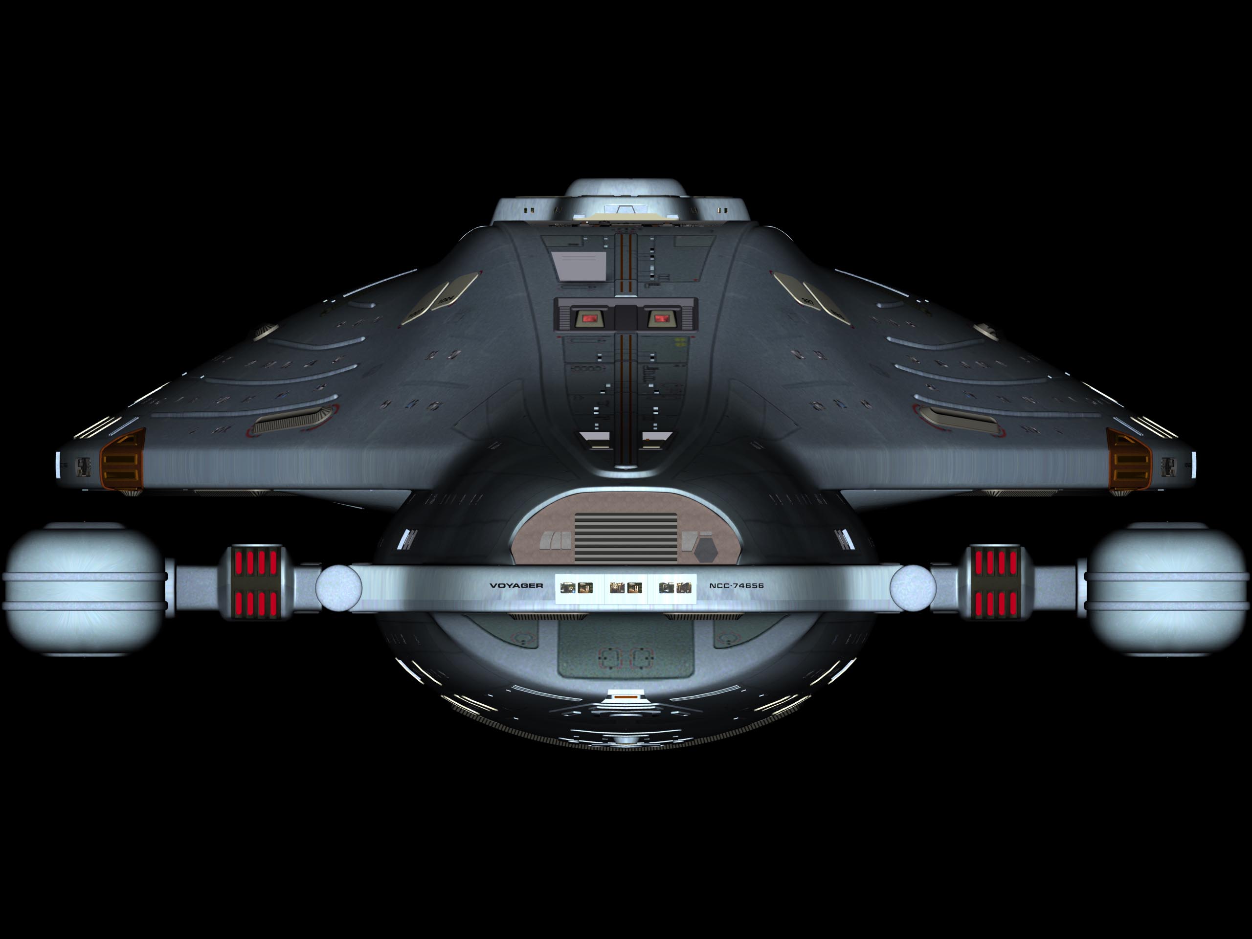 Star Trek Sci-Fi HD Wallpaper: Galactic Starship Front View