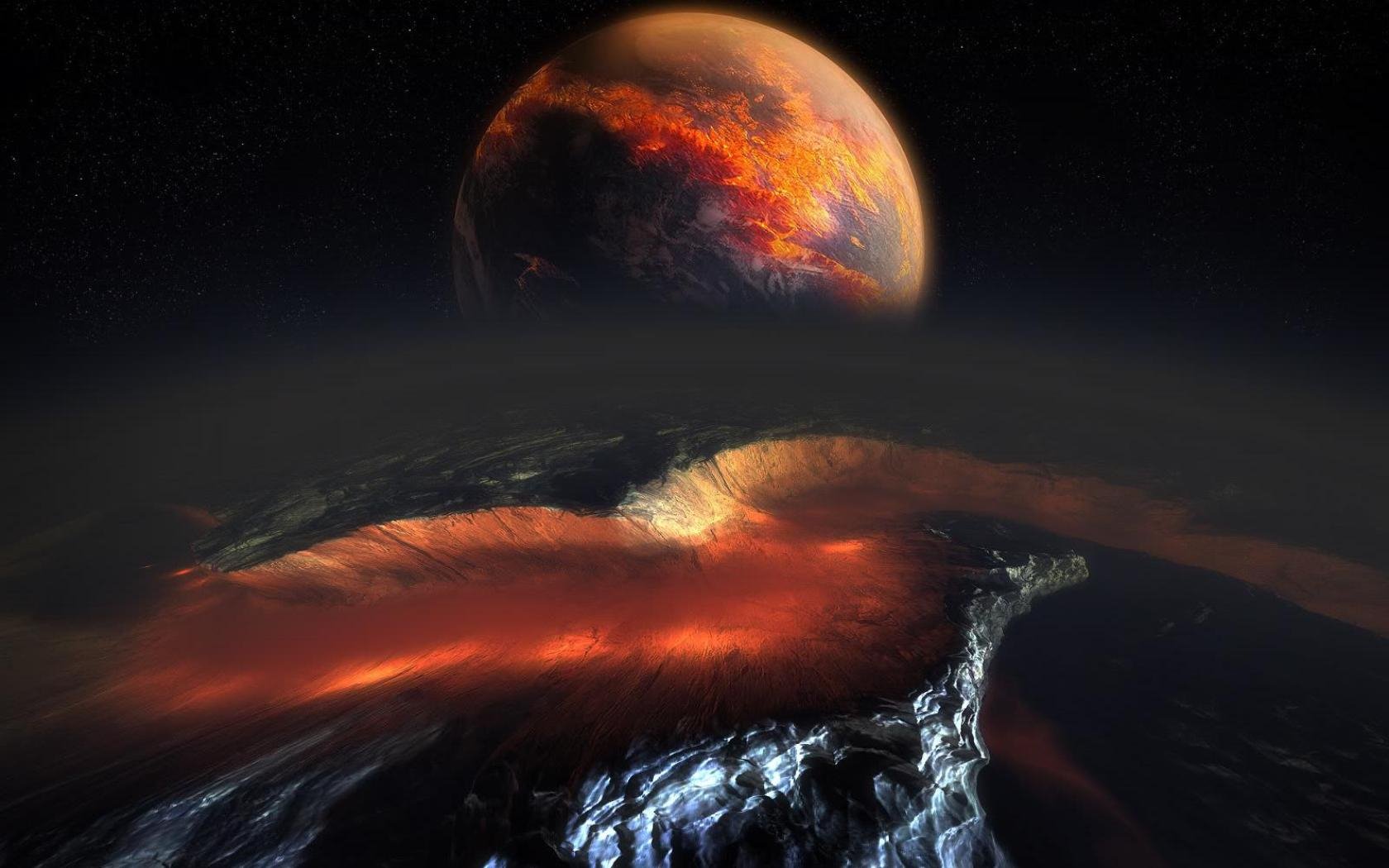 Download Sci Fi Planet Rise Wallpaper