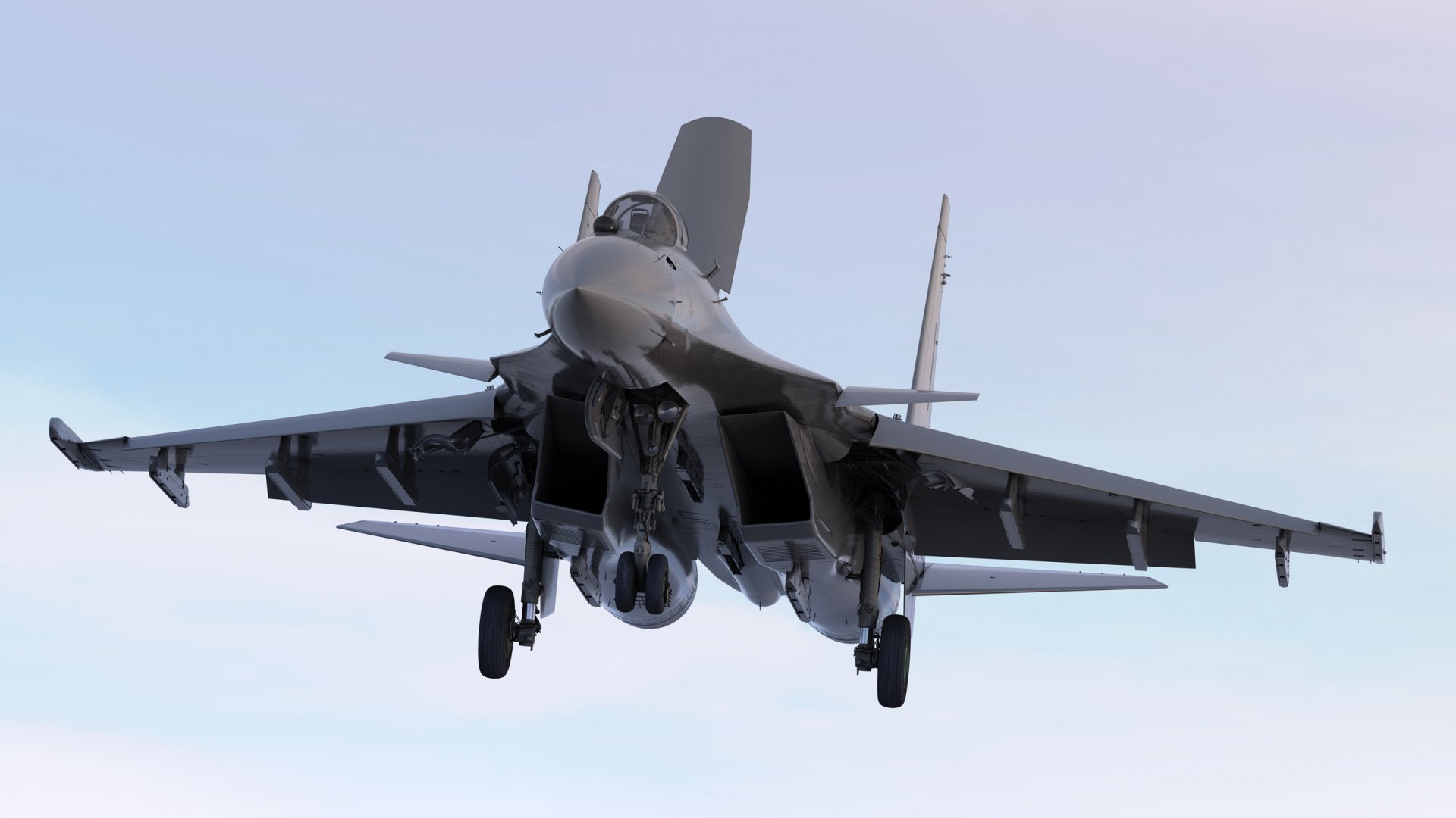 HD Military Power: Sukhoi Su-33 Jet in Flight Wallpaper by Ghost