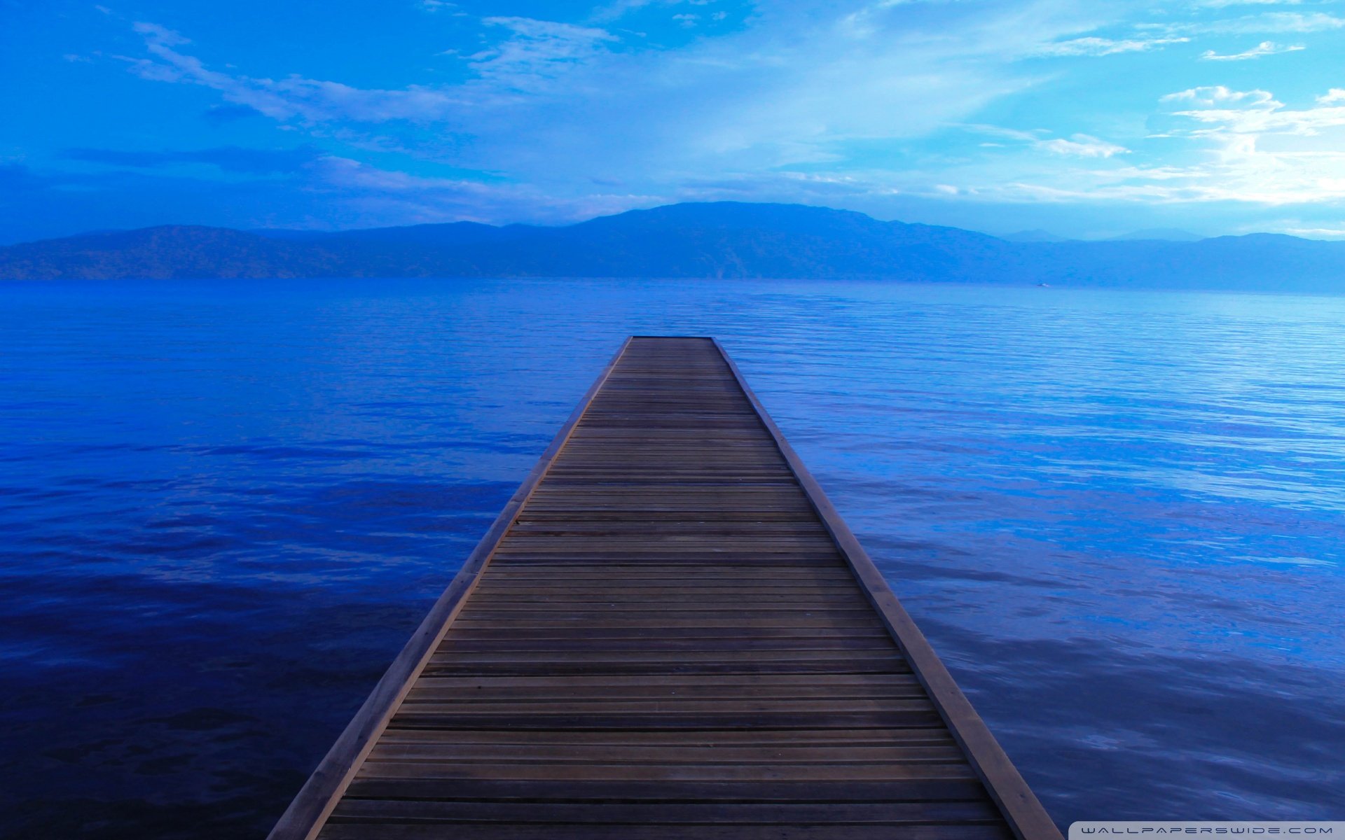 Endless Blue Pier — HD Wallpaper | 1920x1200 | Wallpaper Abyss