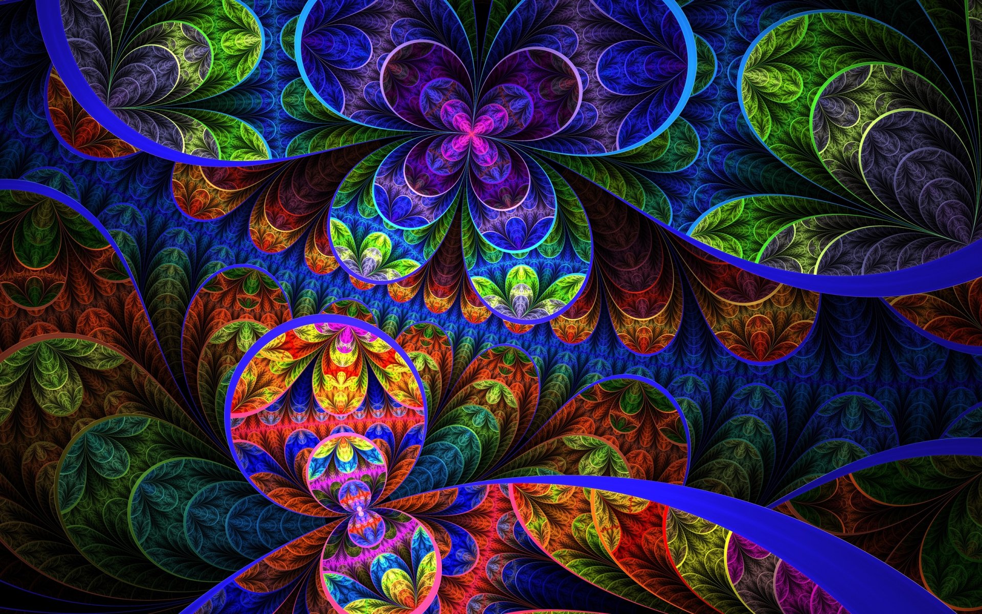 Psychedelic Fractal HD Wallpaper: A Trippy Color Explosion