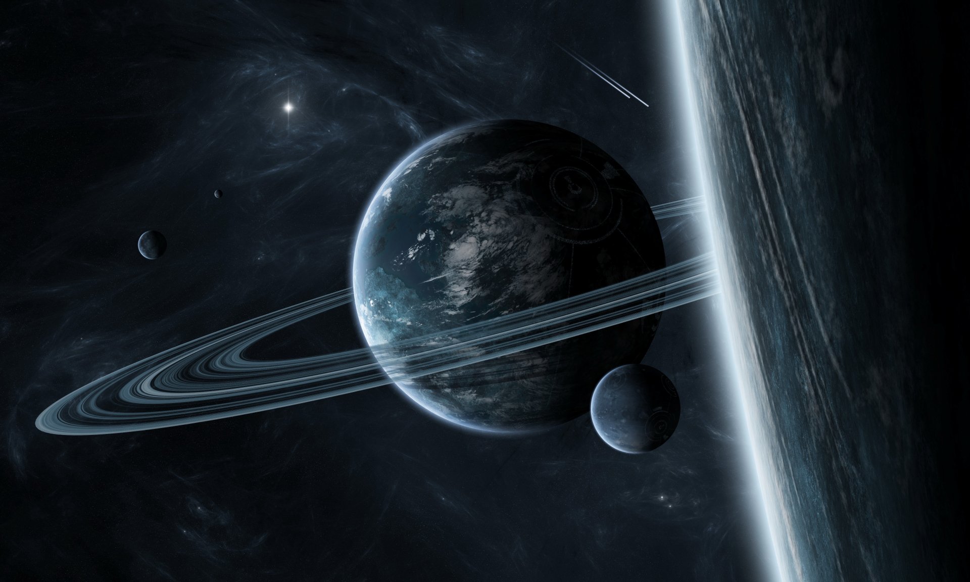 Download Sci Fi Planetary Ring 4k Ultra HD Wallpaper