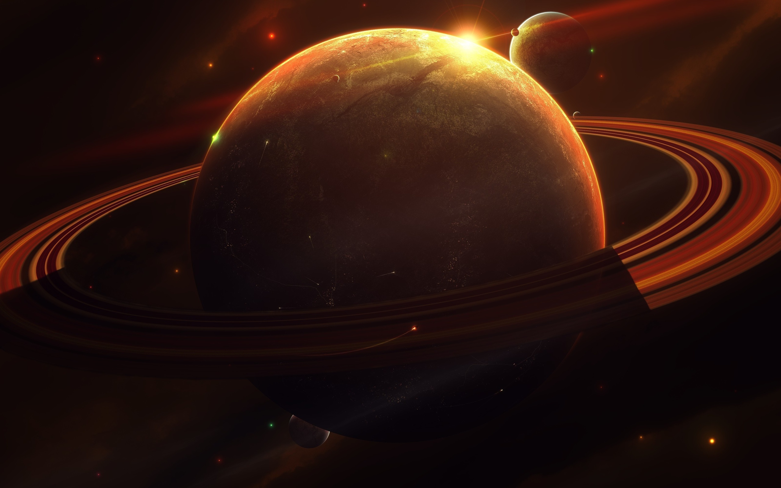 Download Sci Fi Planetary Ring HD Wallpaper