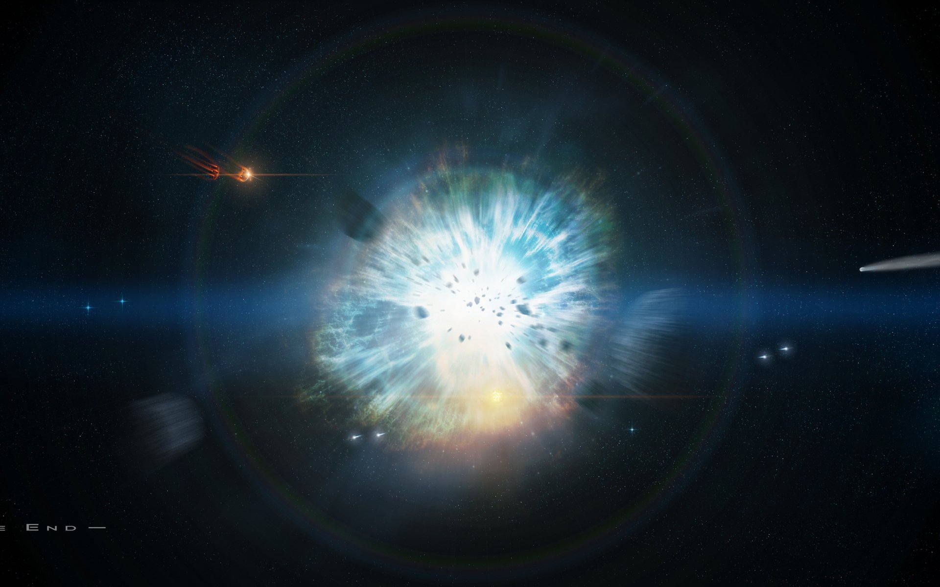 Galactic Blast: HD Sci-Fi Explosion Wallpaper