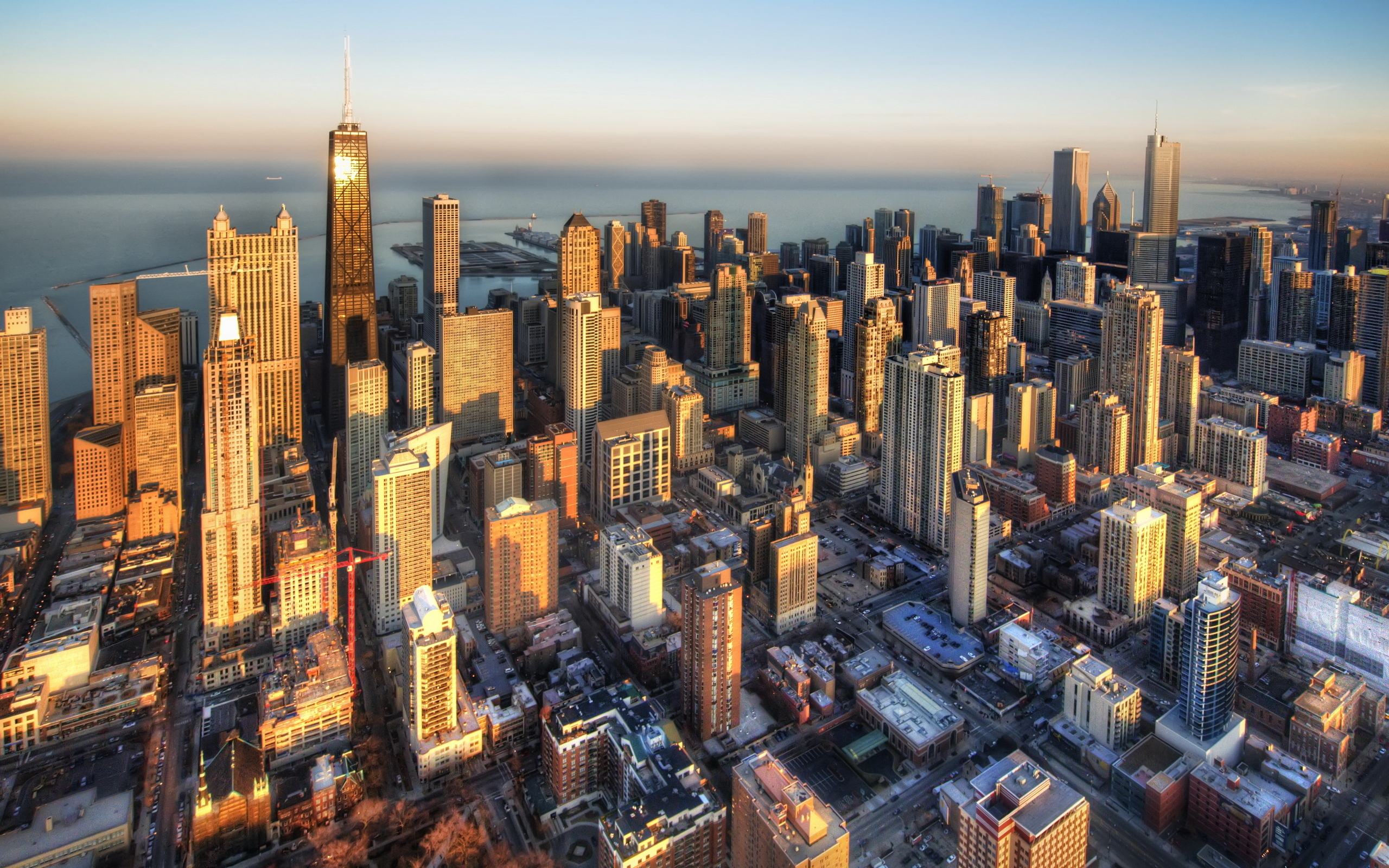 Aerial view of Skyscrapers at Chicago, Illinois