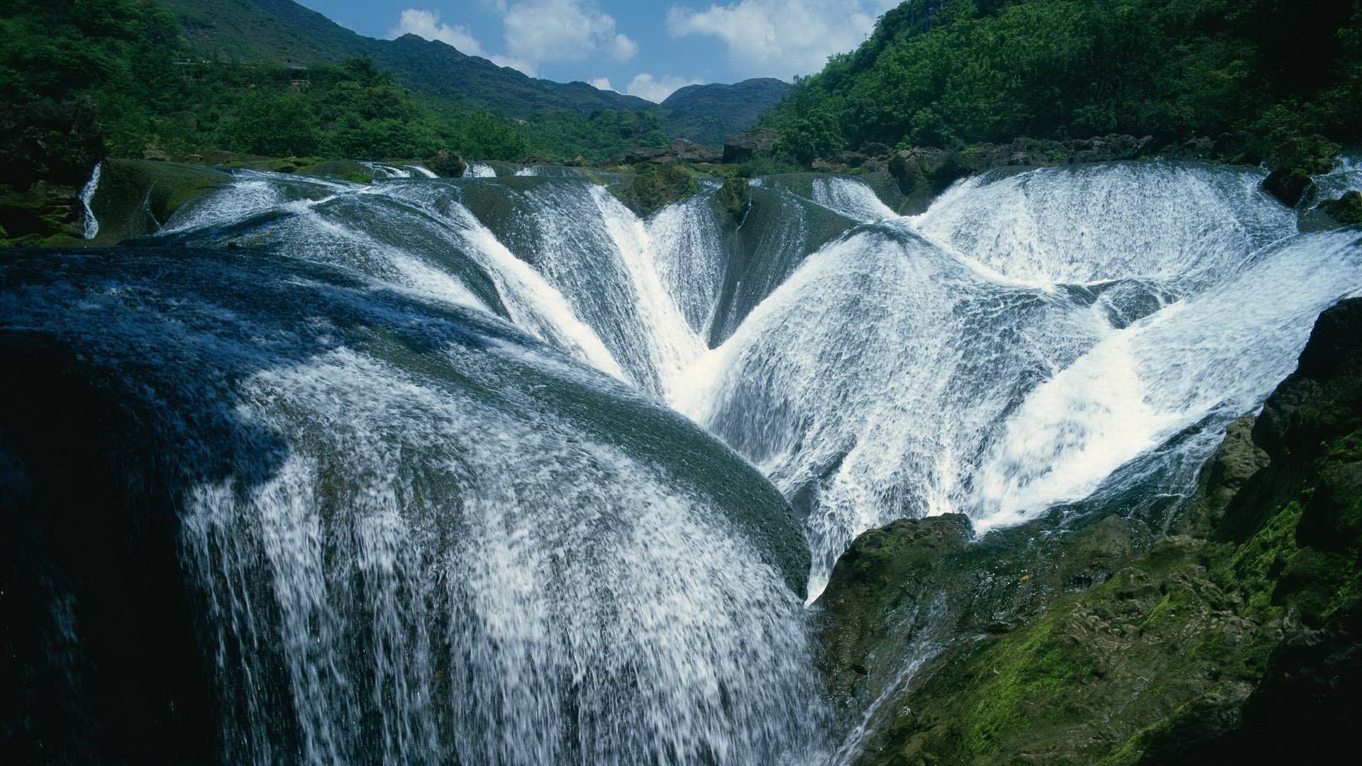 Verdant Cascade — HD Nature & Waterfall Wallpaper | 1920x1080 ...