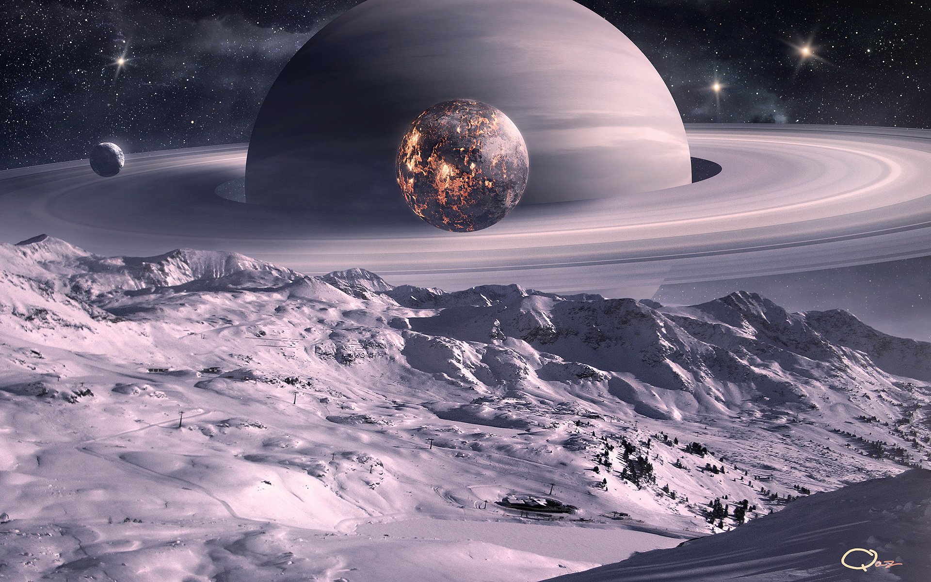 Download Sci Fi Planetary Ring HD Wallpaper