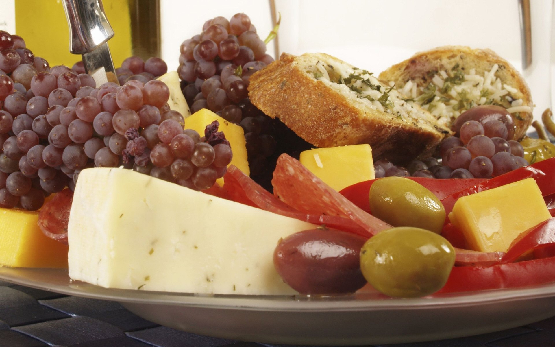Rustic Cheese & Grape Still Life — HD Wallpaper | 1920x1200 | Wallpaper ...