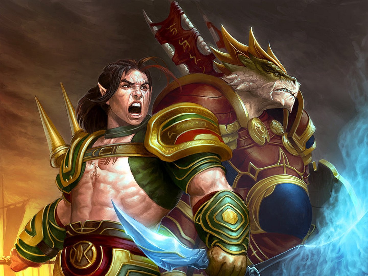Dragonbound Warrior — HD Fantasy Wallpaper | 1440x1080 | Wallpaper Abyss