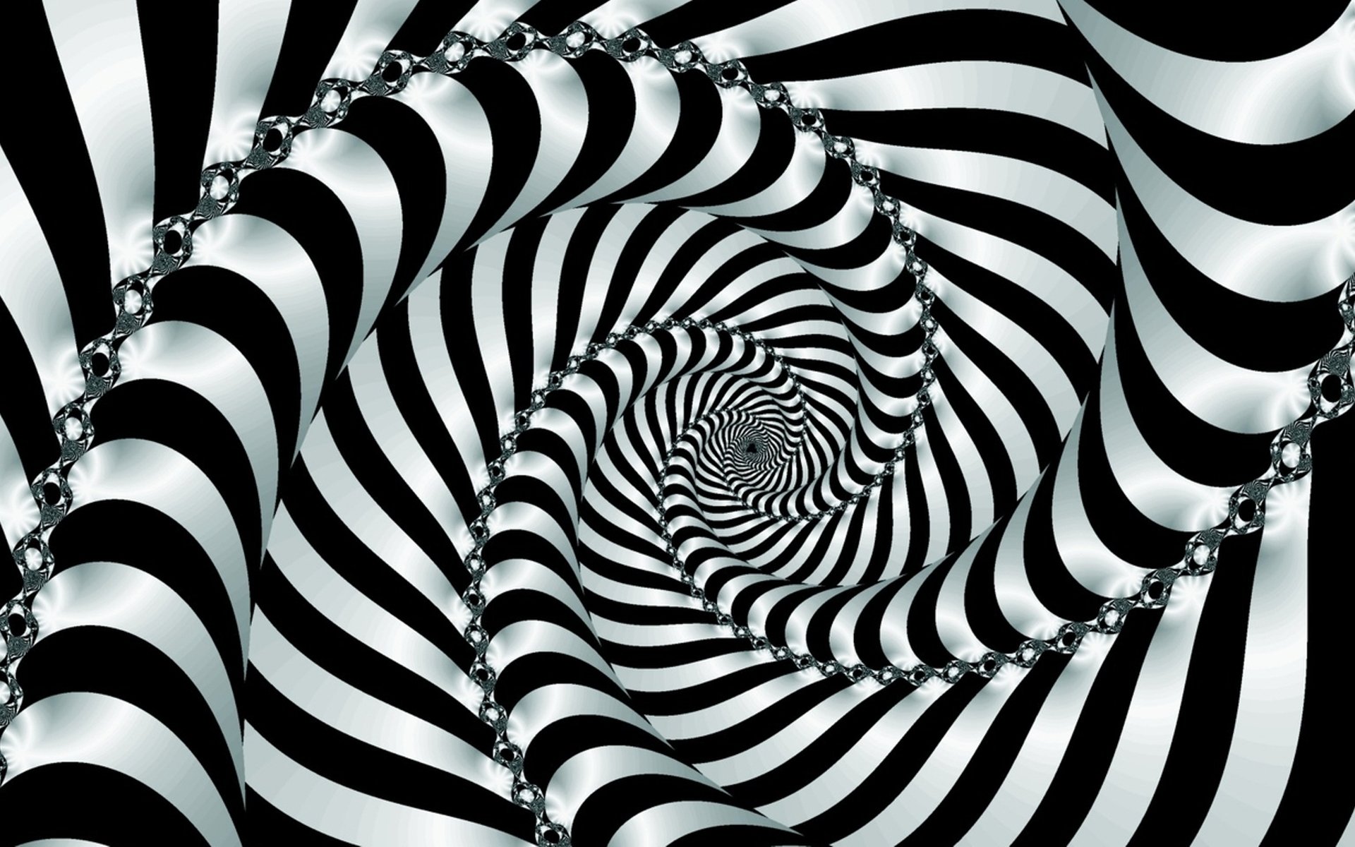 HD CGI 3D Art: Mesmerizing Black & White Spiral Illusion