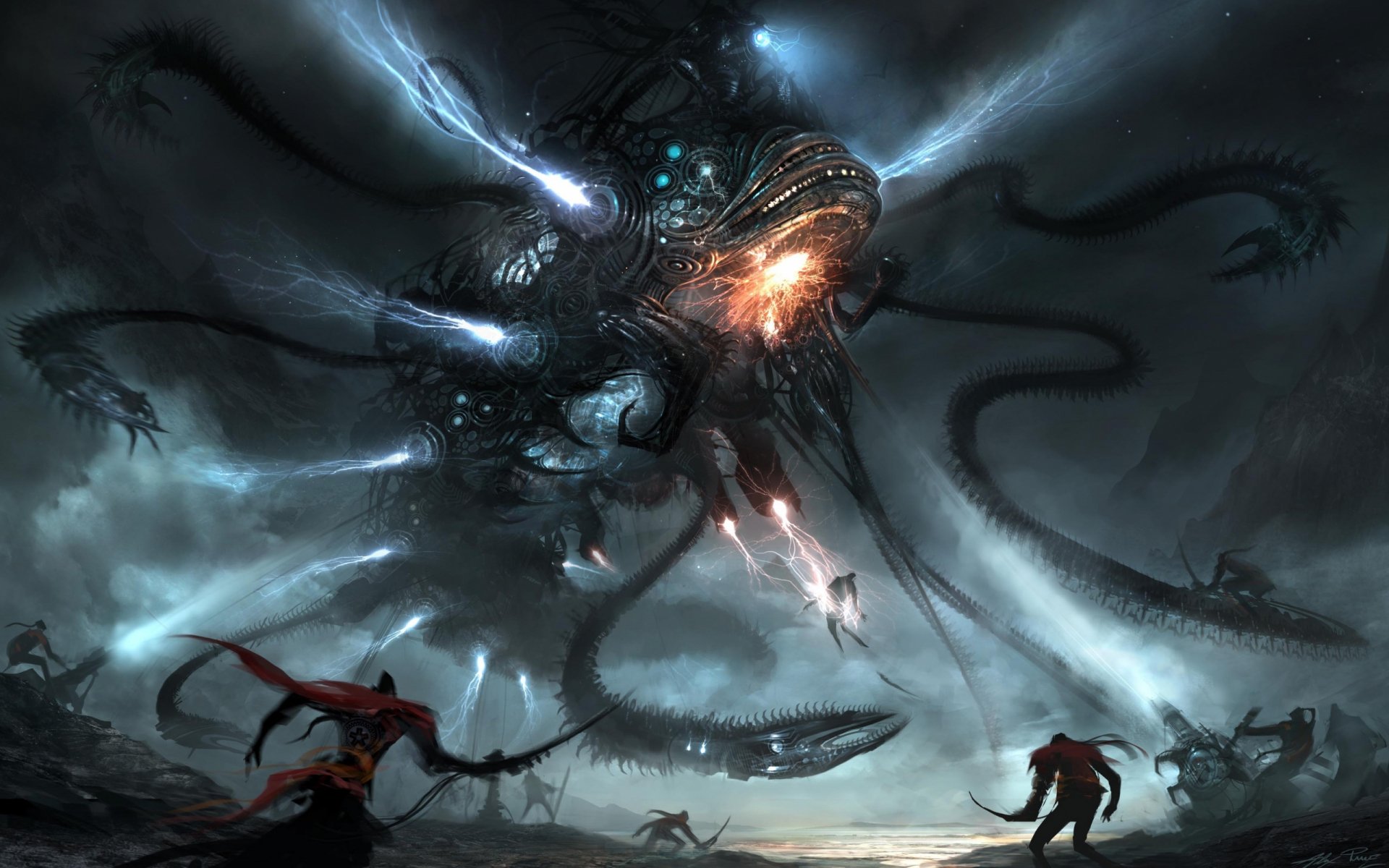 Epic Sci-Fi Creature HD Wallpaper: A Battle Beyond Imagination