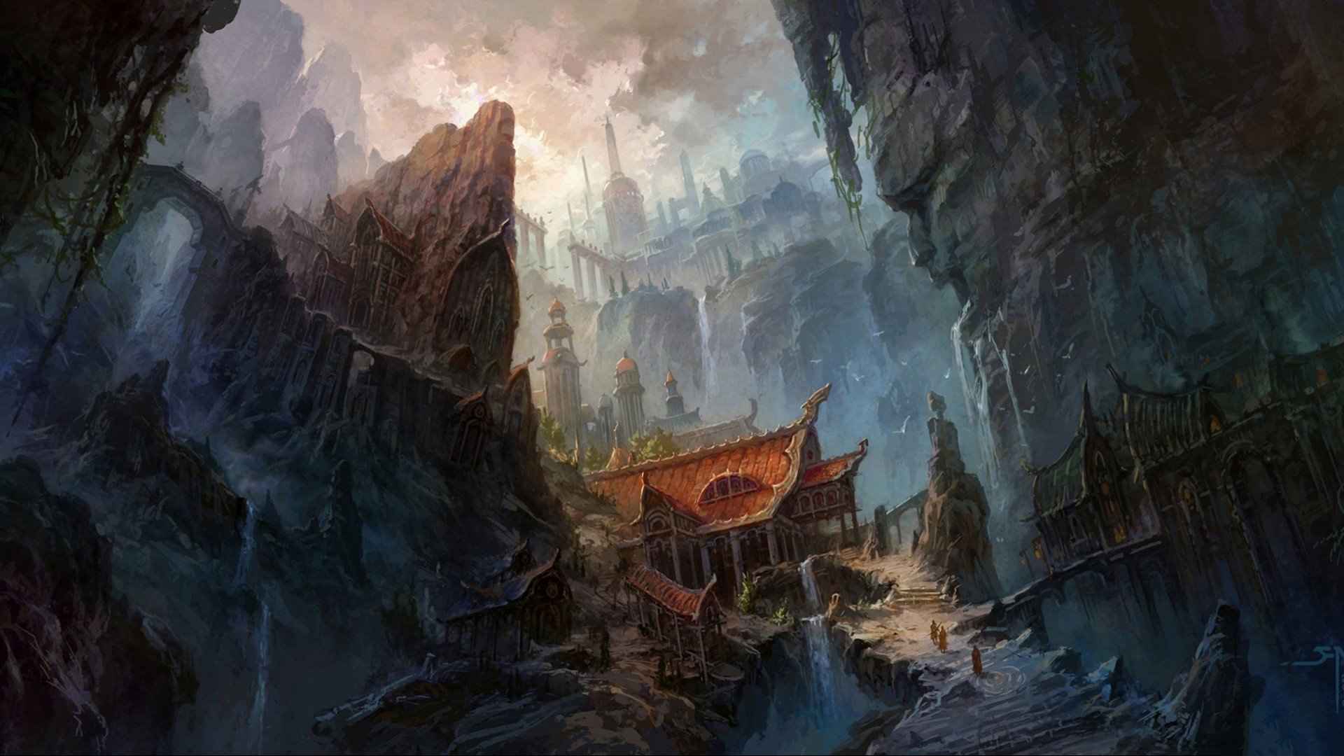 Enchanted Fortress: A Stunning Fantasy Castle HD Wallpaper