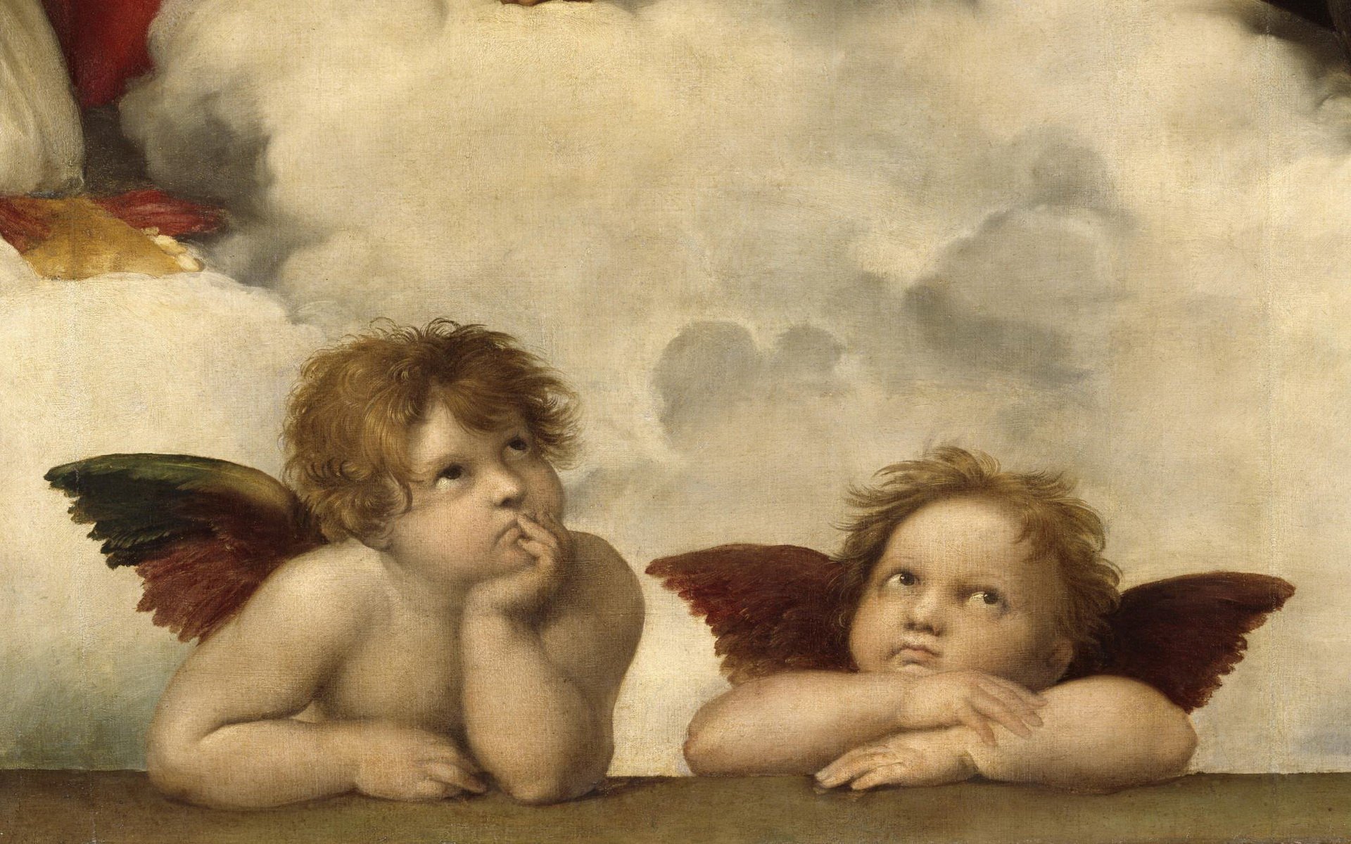 Timeless Cherubs: Artistic HD Painting Wallpaper by Raffael