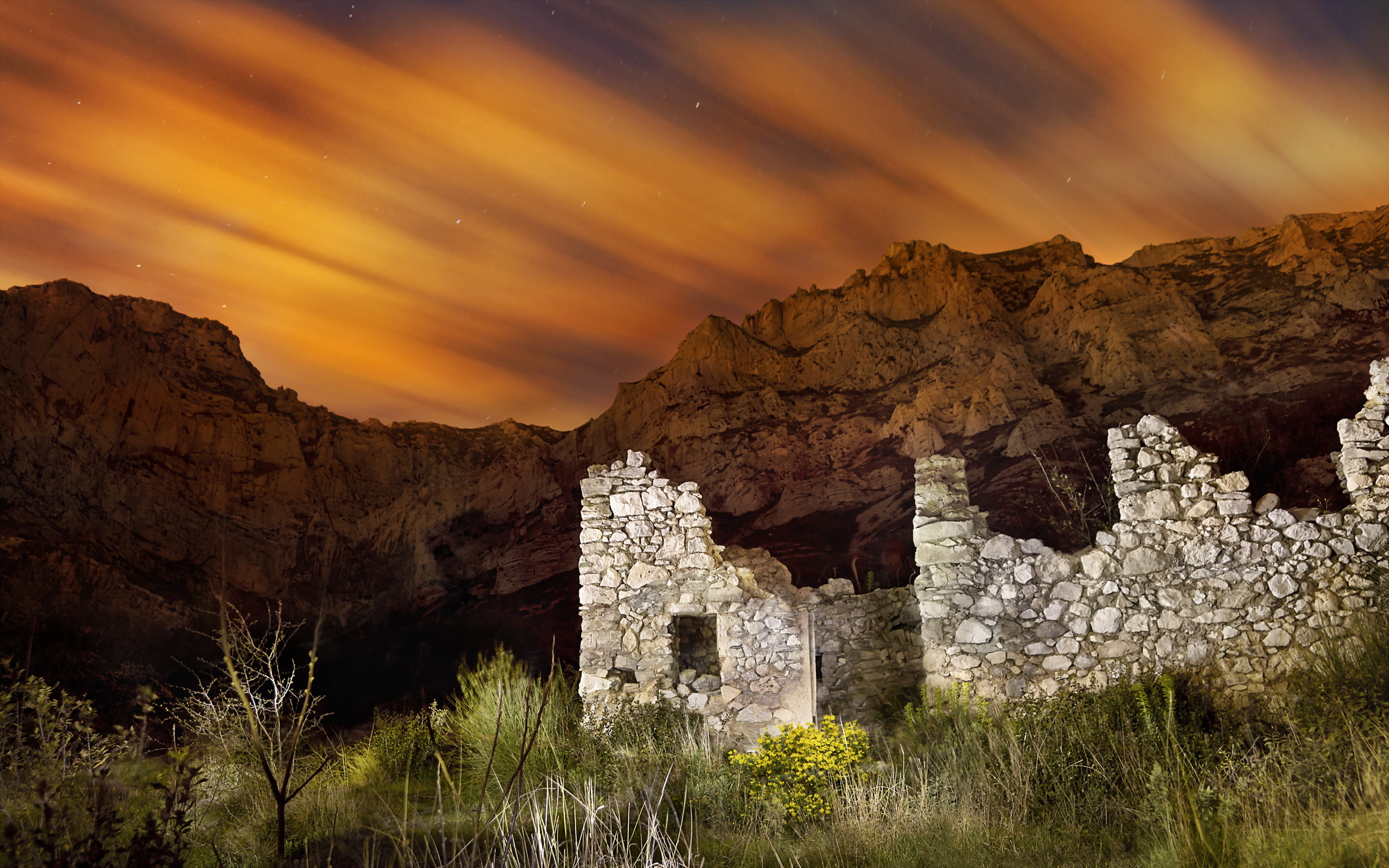 Timeless Ruins: Man-Made Echoes at Dusk - HD Wallpaper