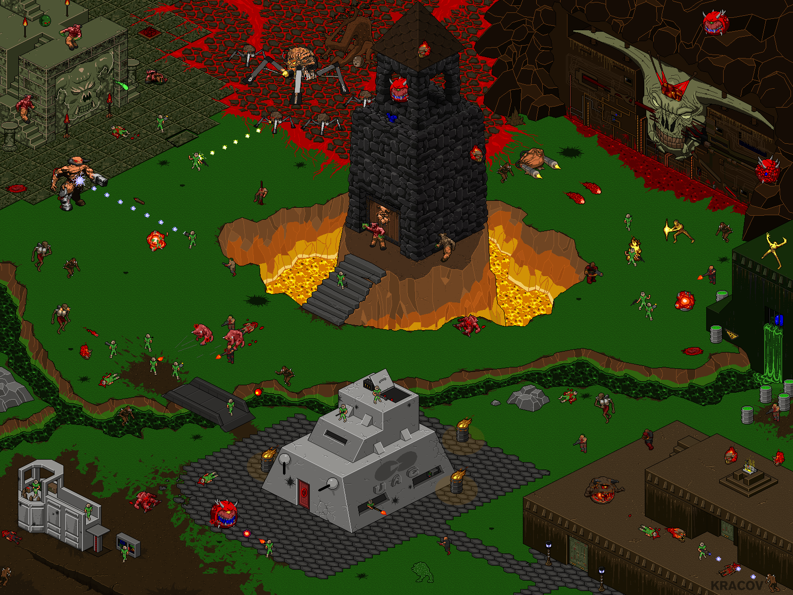 Doom Hd Wallpaper Retro Madness Unleashed