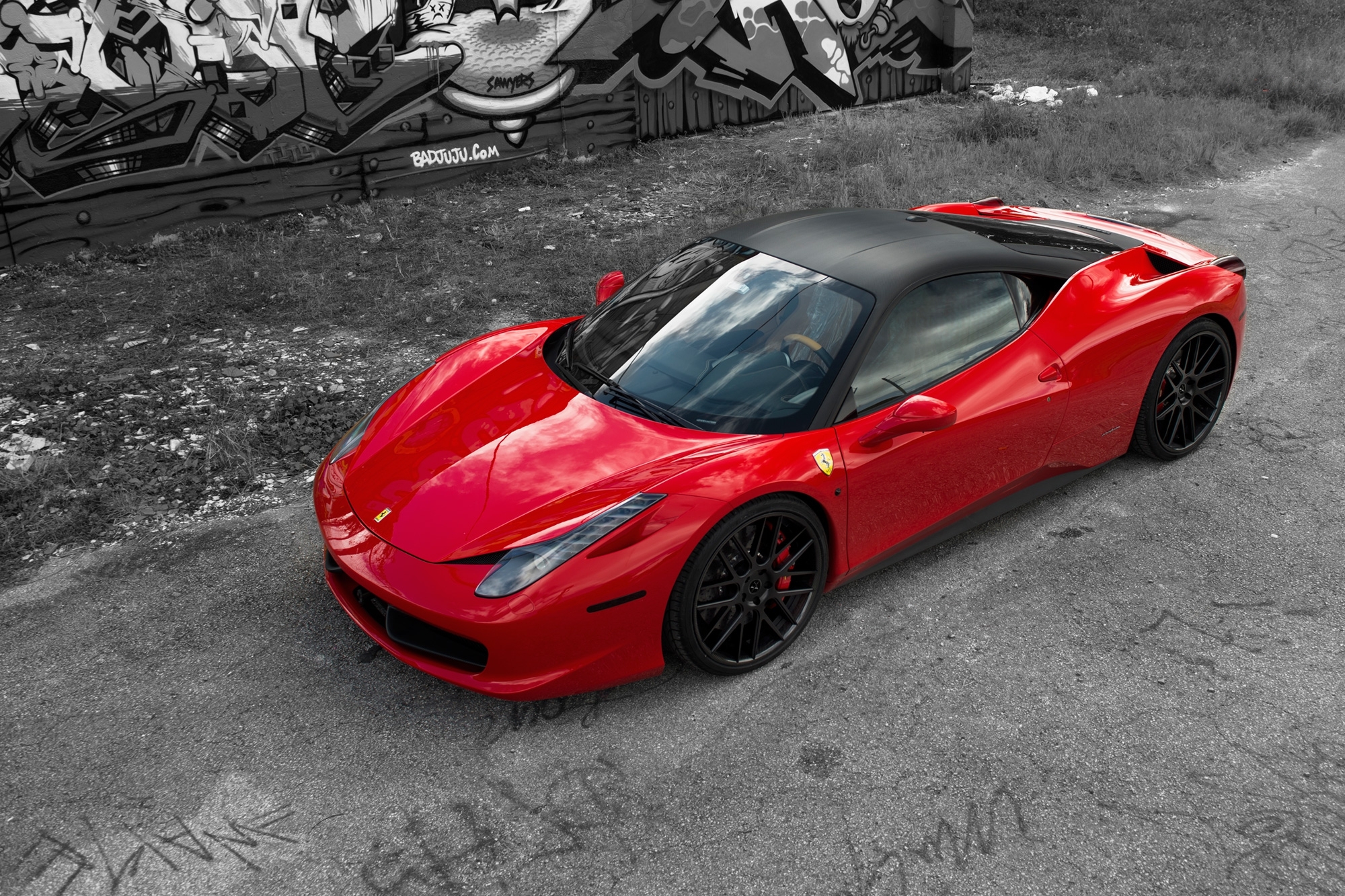 HD Ferrari Beast: Red Excellence on Urban Roads