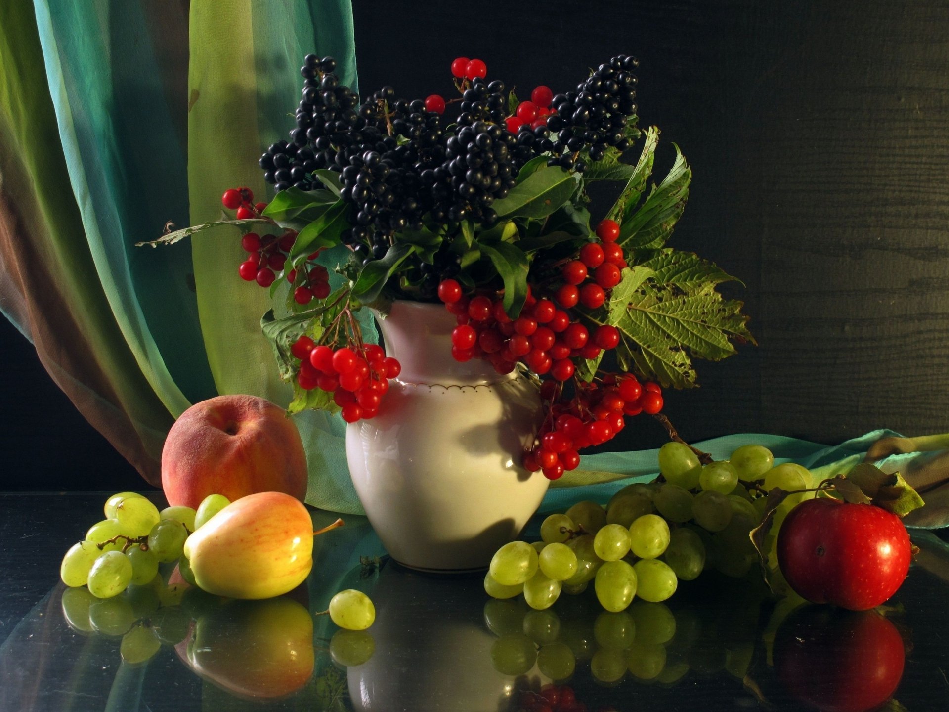 Vibrant Fruit Medley: HD Wallpaper of Grapes and More