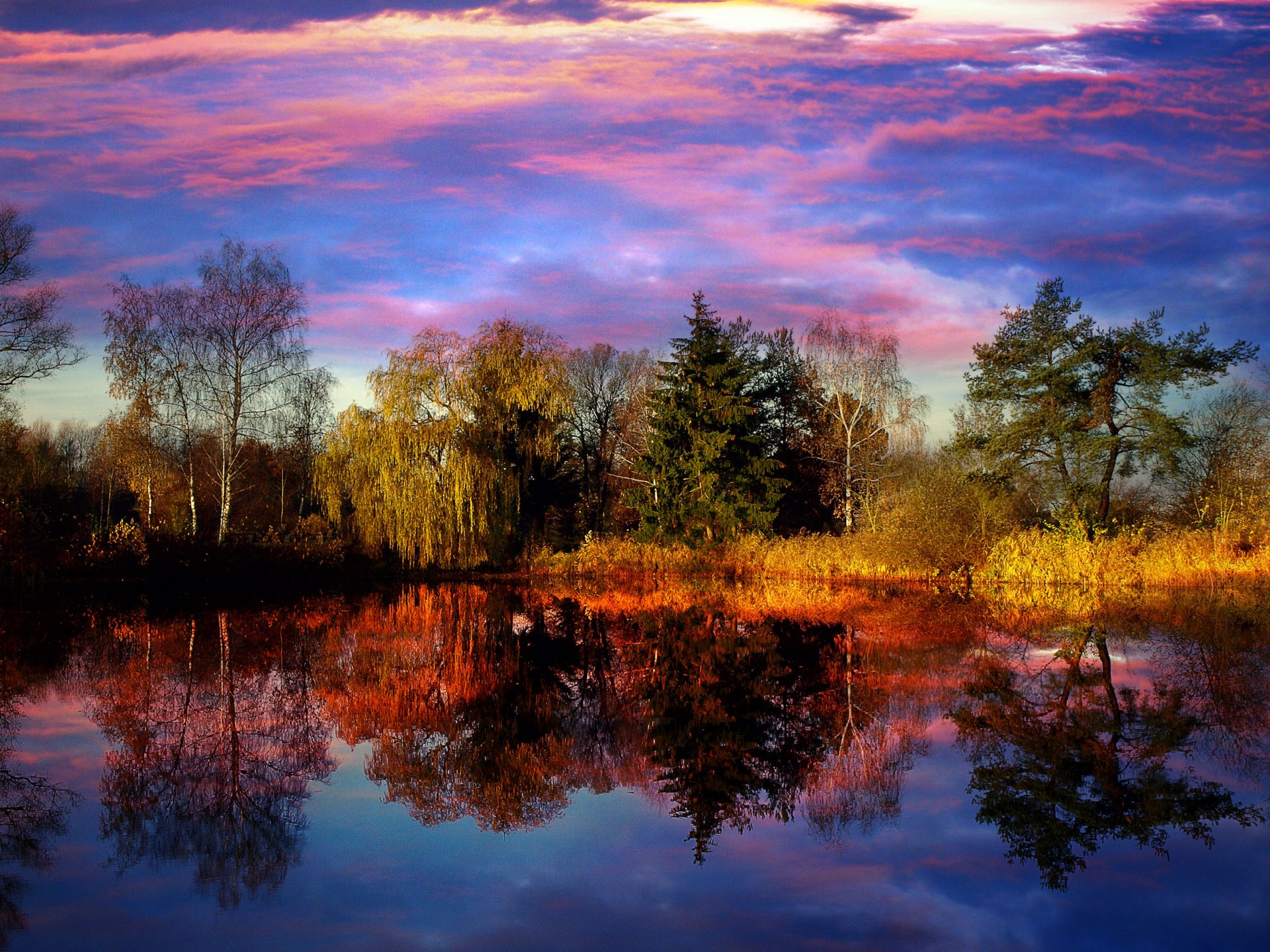 Serene Nature Reflection HD Wallpaper: Tranquil Waters Meets Vibrant ...