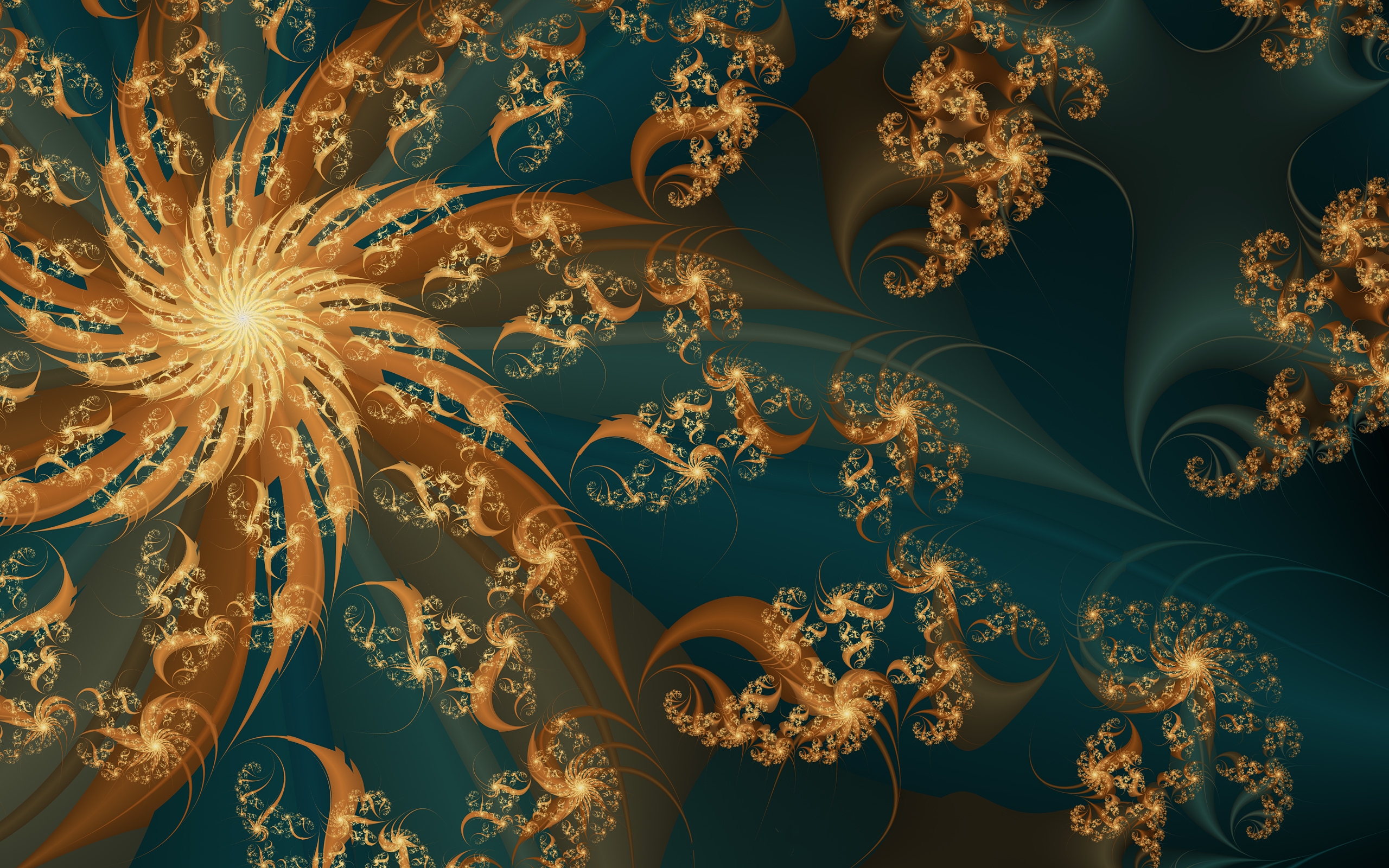 Radiant Spiral: Abstract Fractal HD Wallpaper