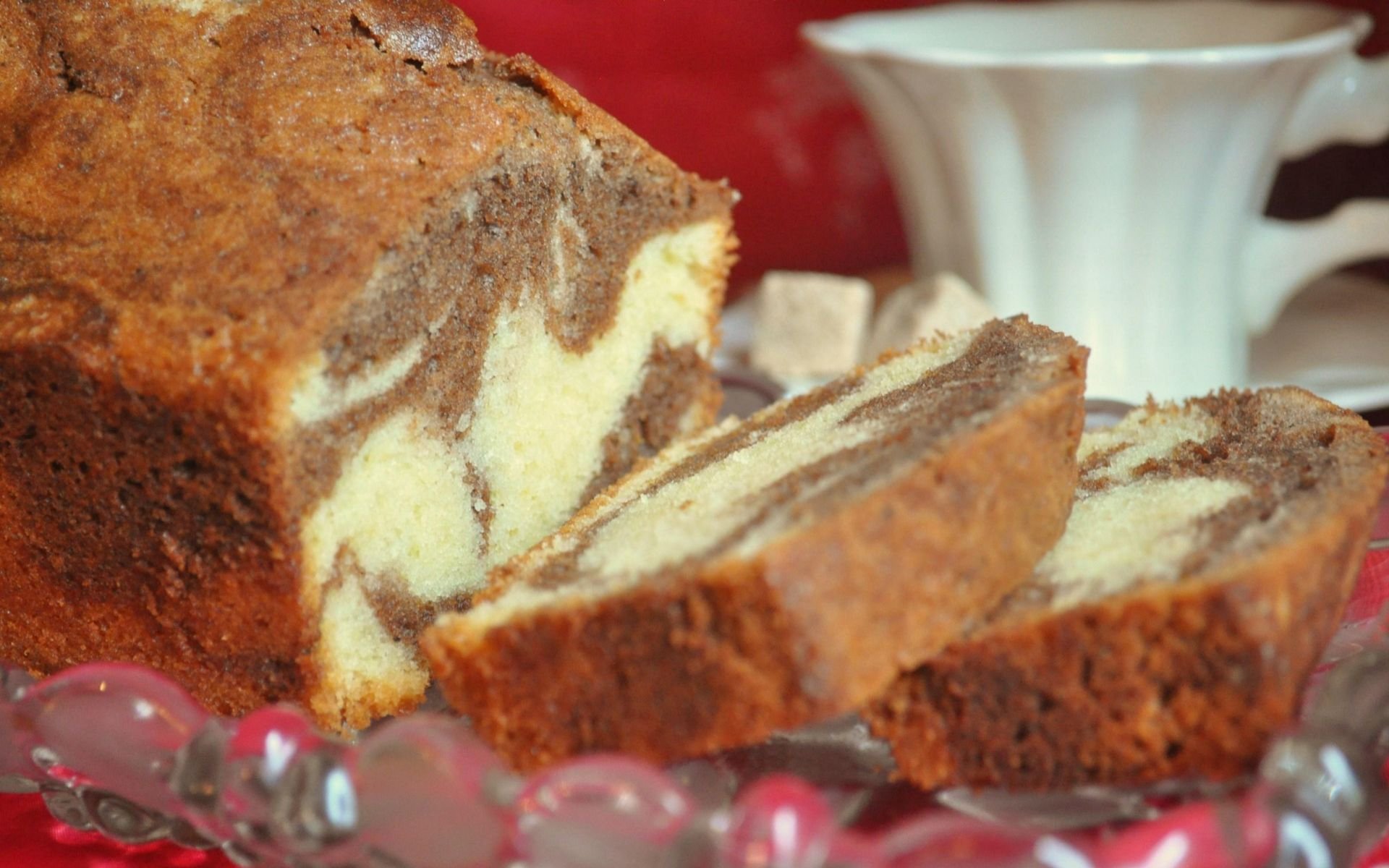 Deliciously Baked Marble Cake HD Wallpaper: A Slice of Sweet Perfection