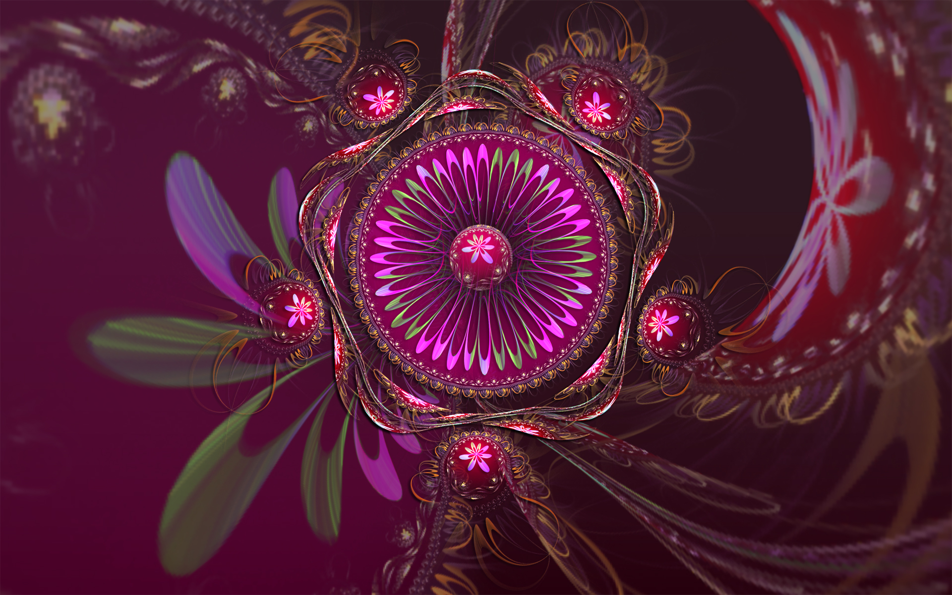 Psychedelic Pink Fractal: A Trippy HD Wallpaper Experience