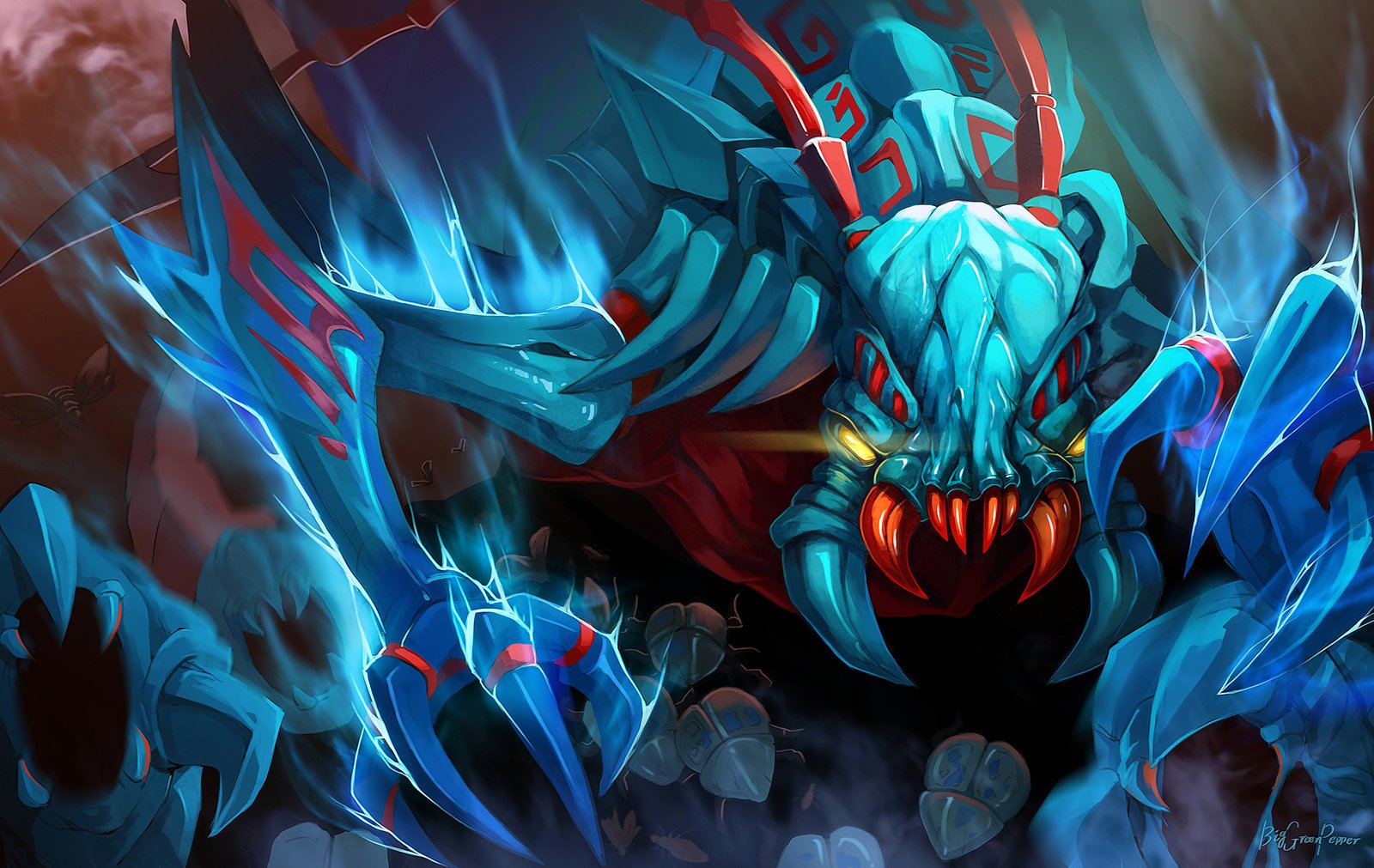 Epic DotA 2 HD Wallpaper: The Fearsome Spider Warrior by BigGreenPepper