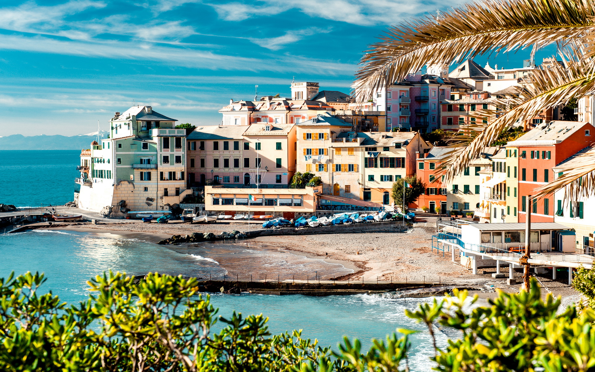 Bogliasco Bliss: Stunning Man-Made Coastal HD Wallpaper