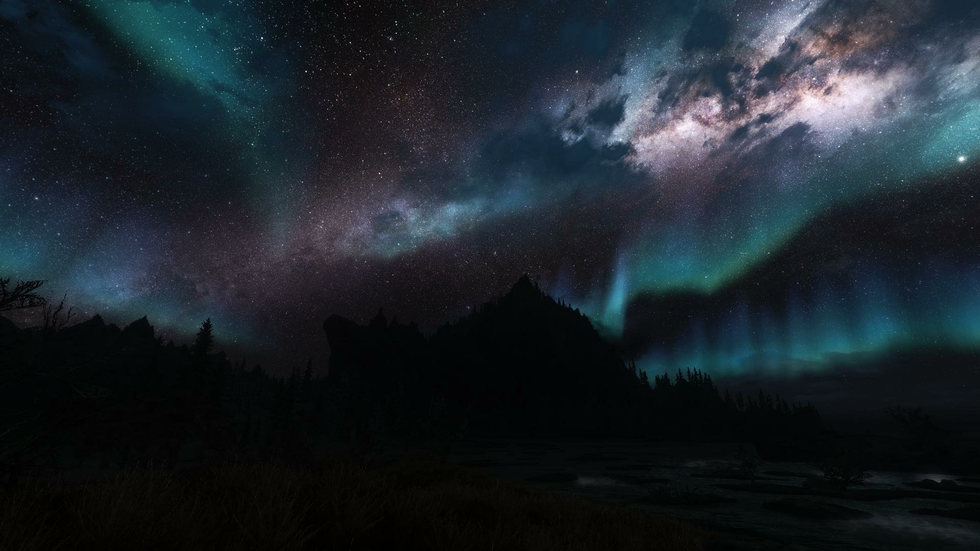 Skyrim Night Sky HD Wallpaper – Epic Elder Scrolls V View | 1920x1080 ...