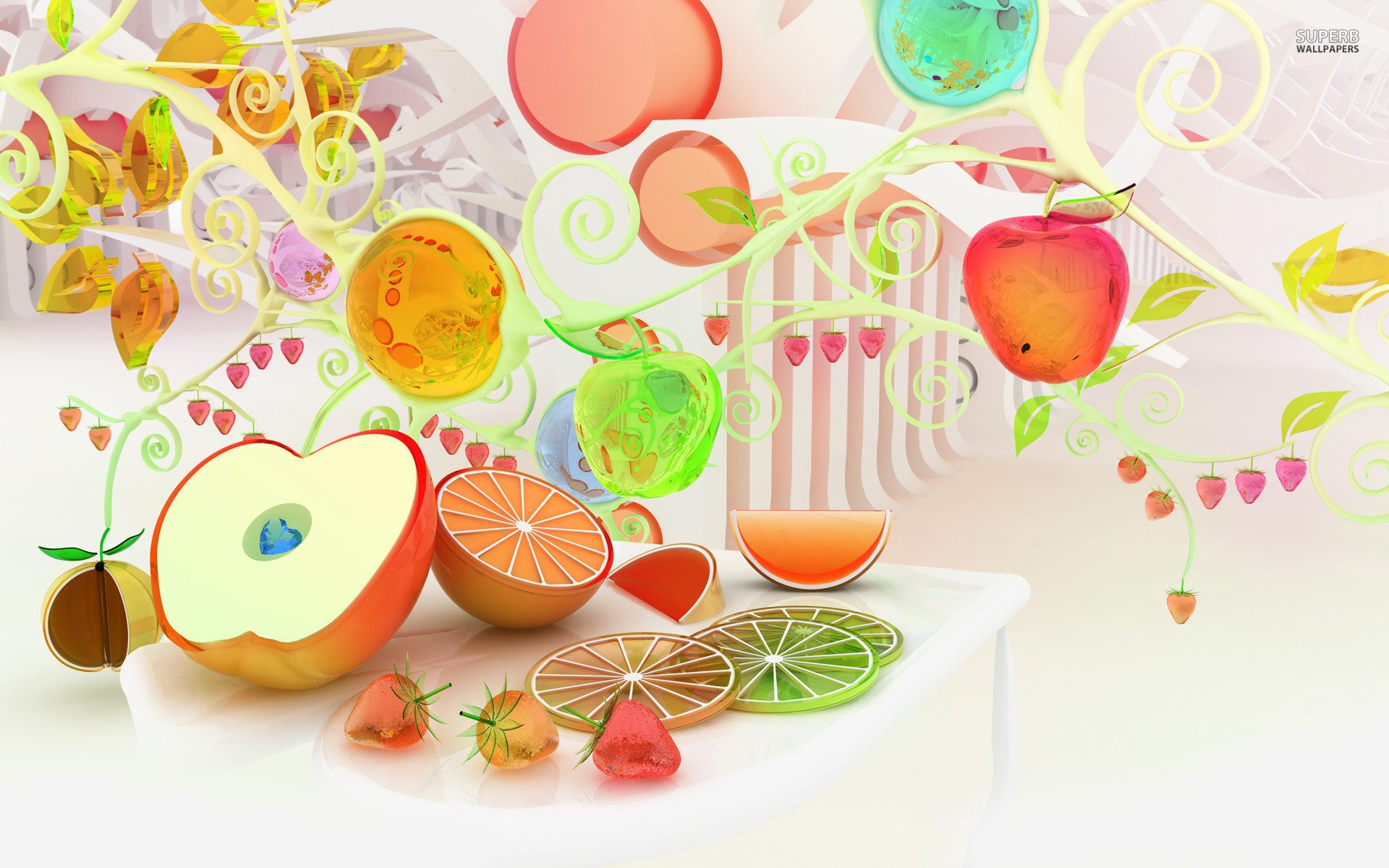 Vibrant Fruit Fantasy HD Wallpaper – Fresh Flavors in Bloom | 1920x1200 ...