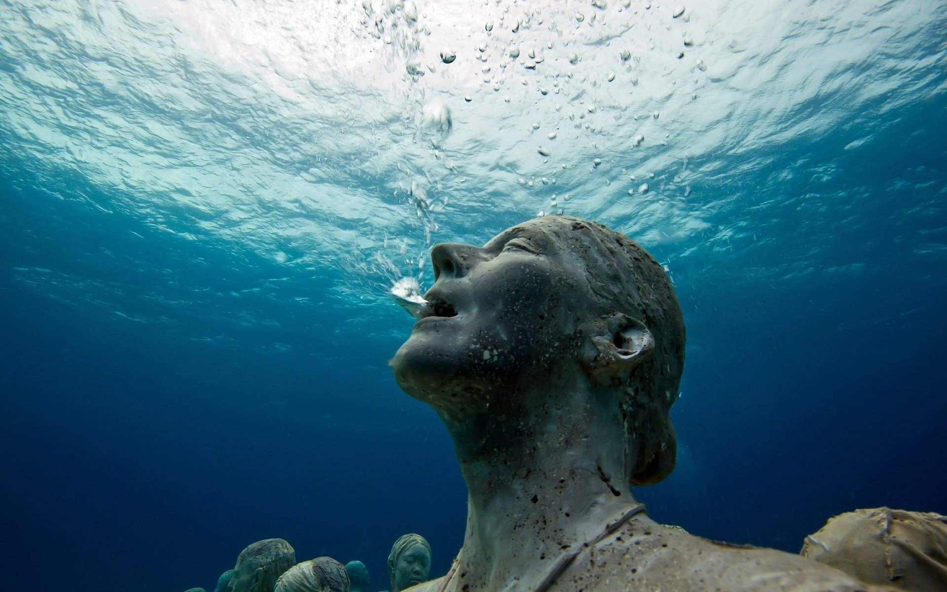 Breath of the Deep — Underwater Sculpture HD Wallpaper