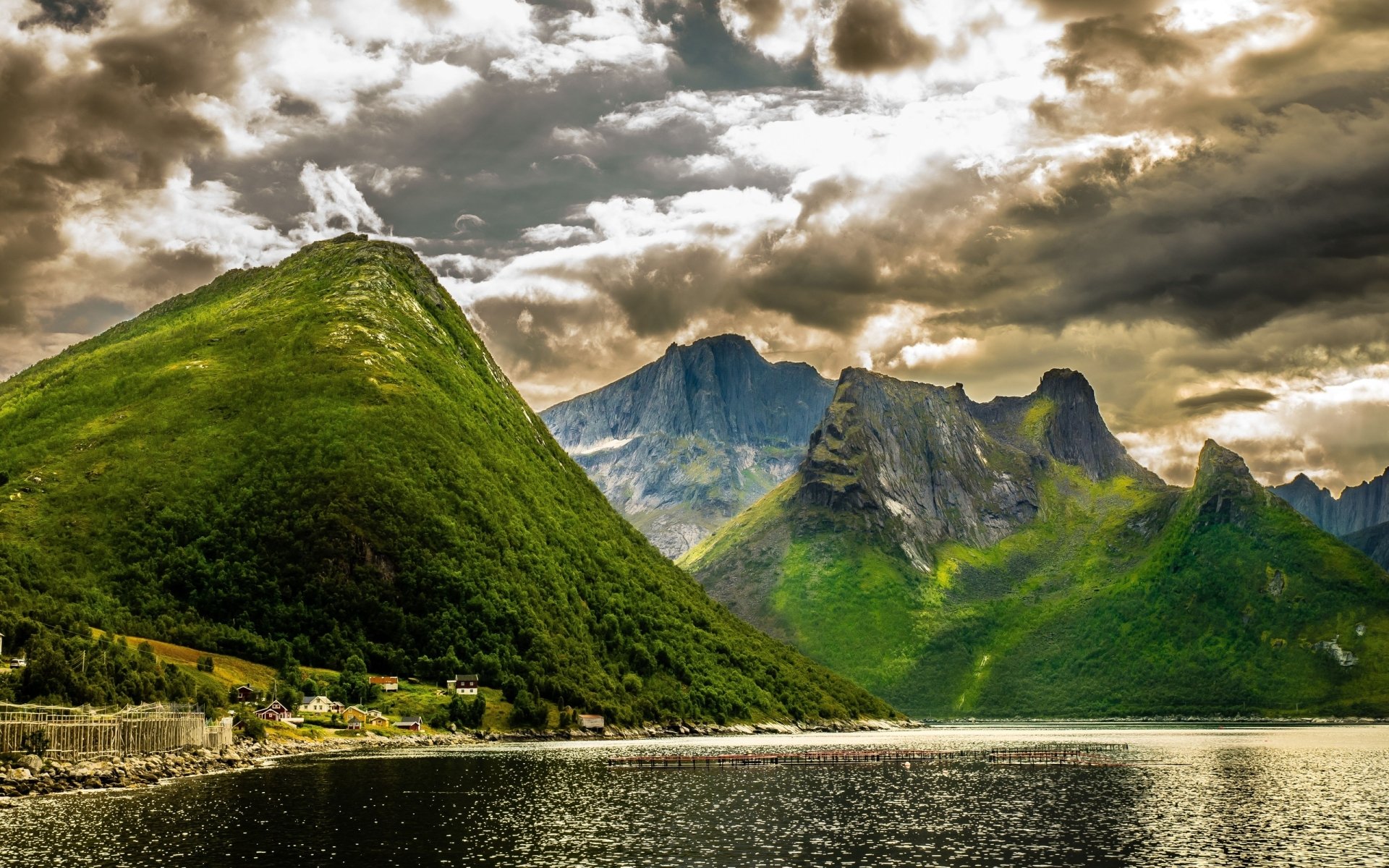 2K Quad HD Wallpaper — Verdant Fjord River & Majestic Peaks | 2560x1600 ...