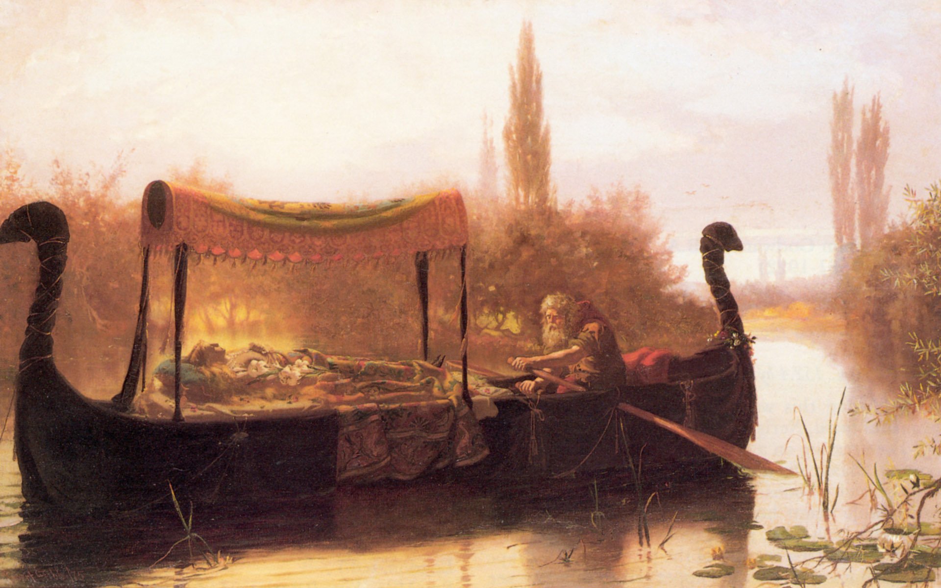 Enchanted Gondola — Fantasy Ship HD Wallpaper | 1920x1200 | Wallpaper Abyss