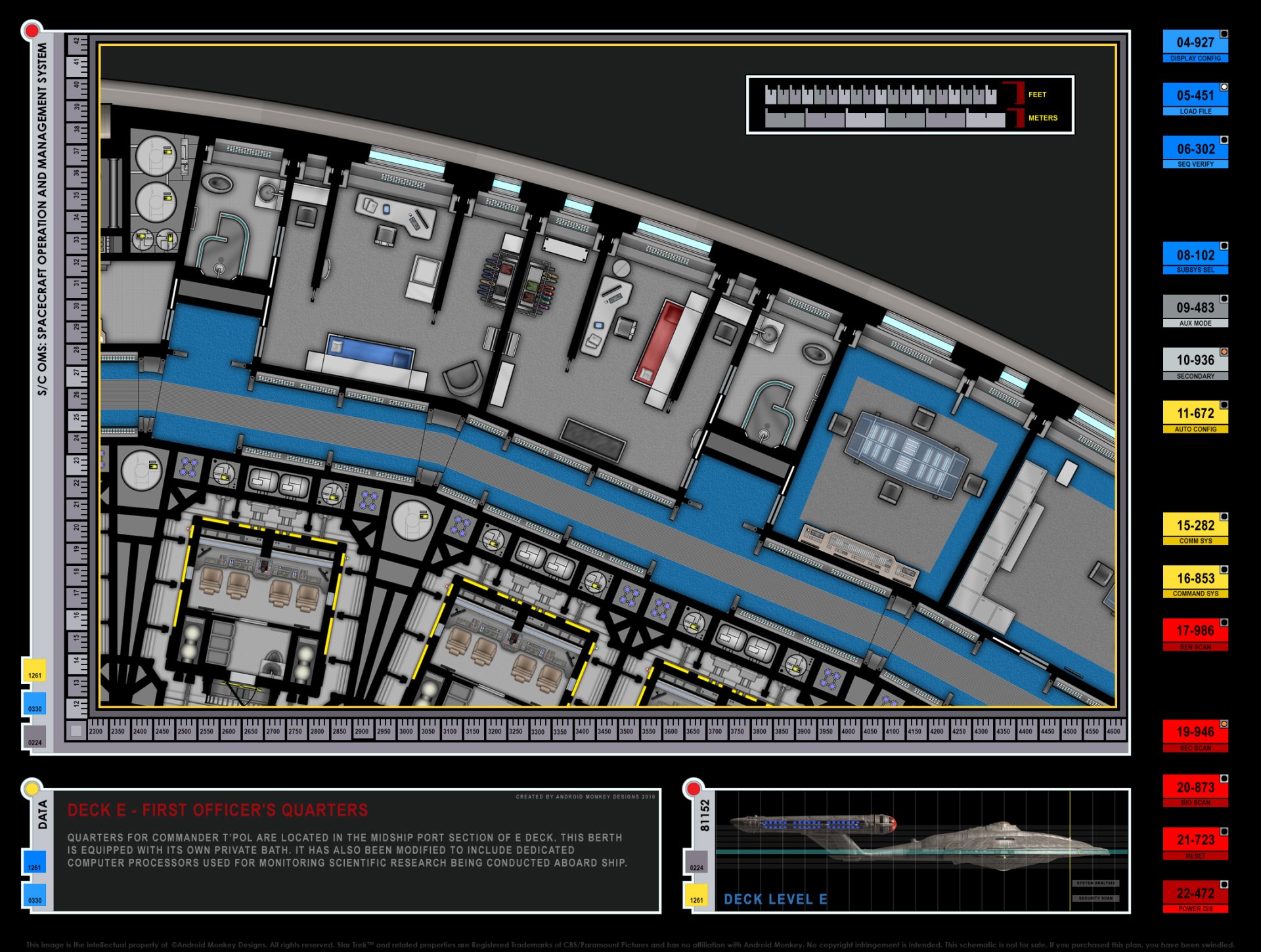 Star Trek TOS HD Wallpaper: Detailed USS Enterprise Deck Blueprint