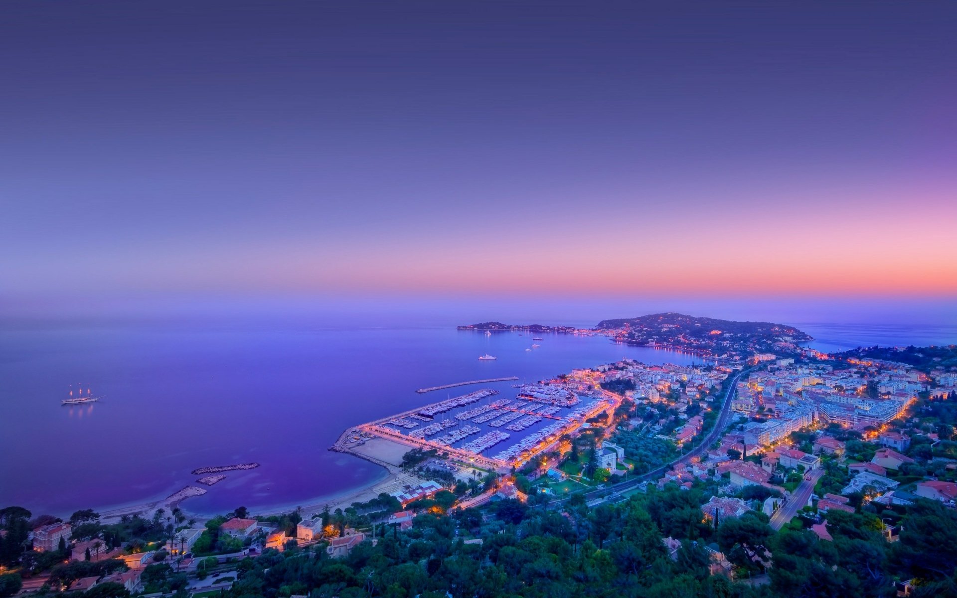Monaco Twilight: Stunning Ocean Cityscape HD Wallpaper by Crevisio ...