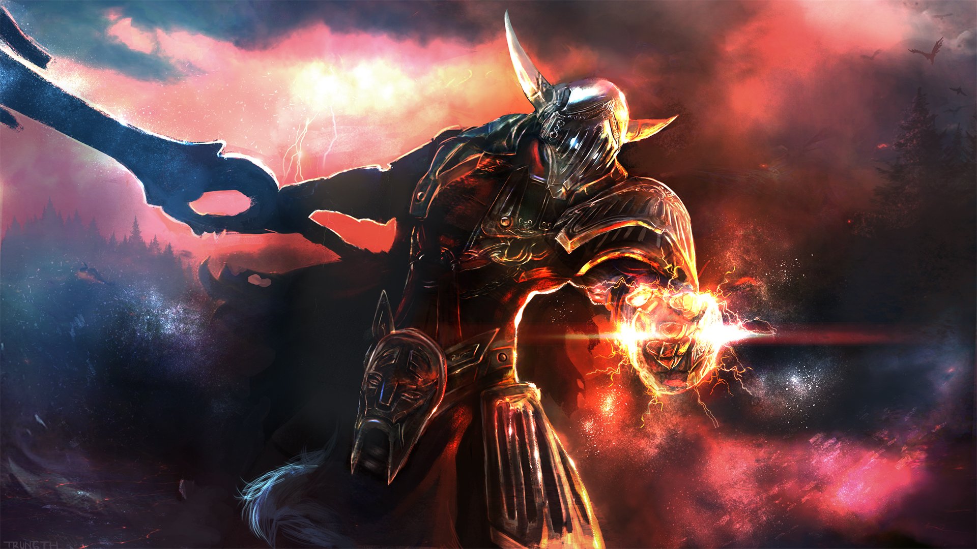 Epic HD DotA 2 Wallpaper: Fiery Battle Ready Warrior | 1920x1080 ...