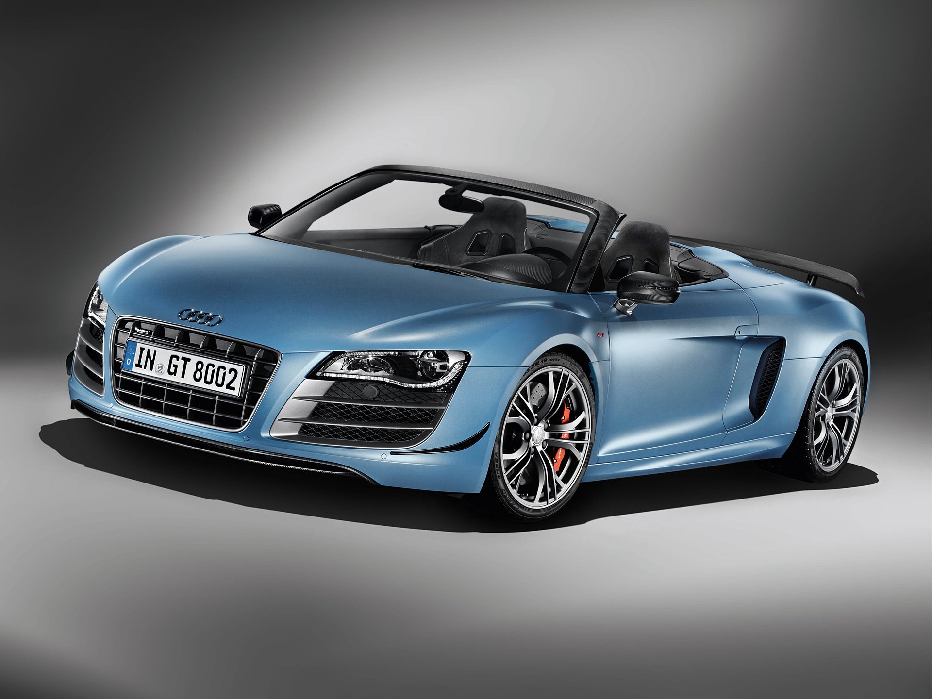 Audi R8 GT Spyder — Blue Convertible Grand Tourer (HD Wallpaper)