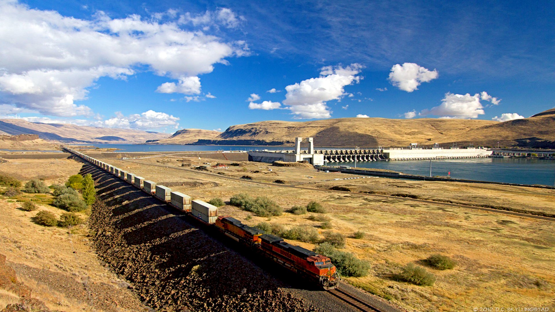 HD Scenic Train Journey Across Open Plains