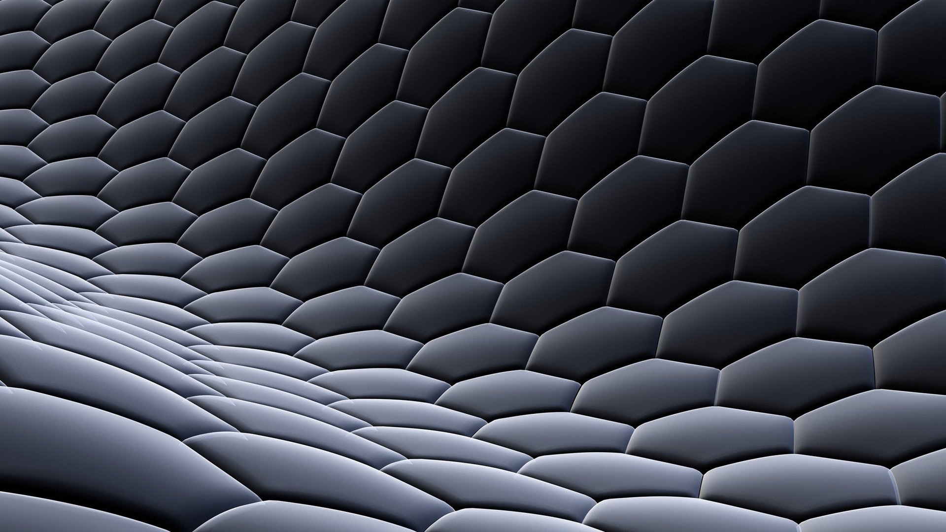 3D Hexagon Wave: Abstract CGI Pattern HD Wallpaper