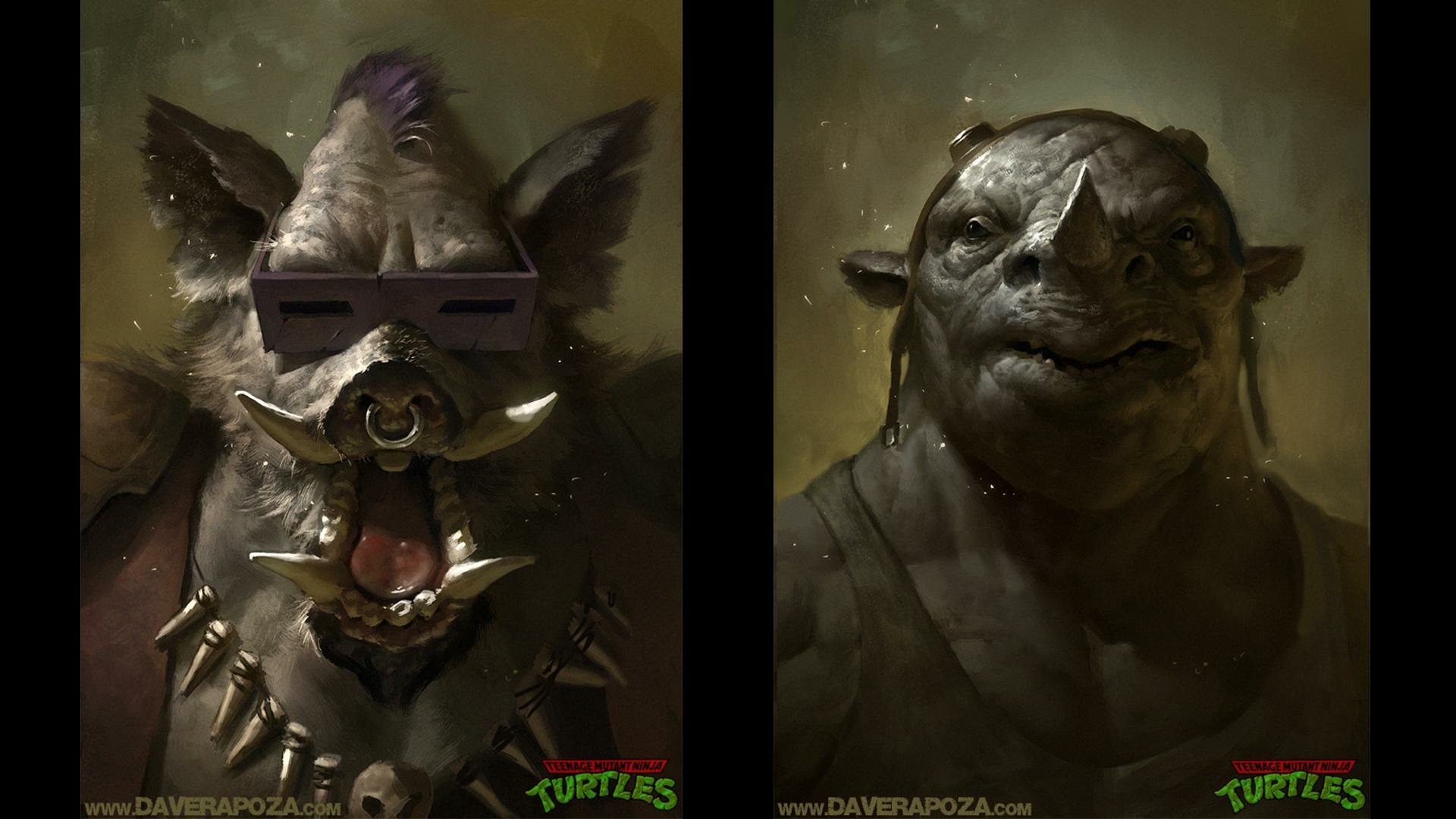 Teenage Mutant Ninja Turtles: Bebop & Rocksteady — Dark Comic HD Wallpaper