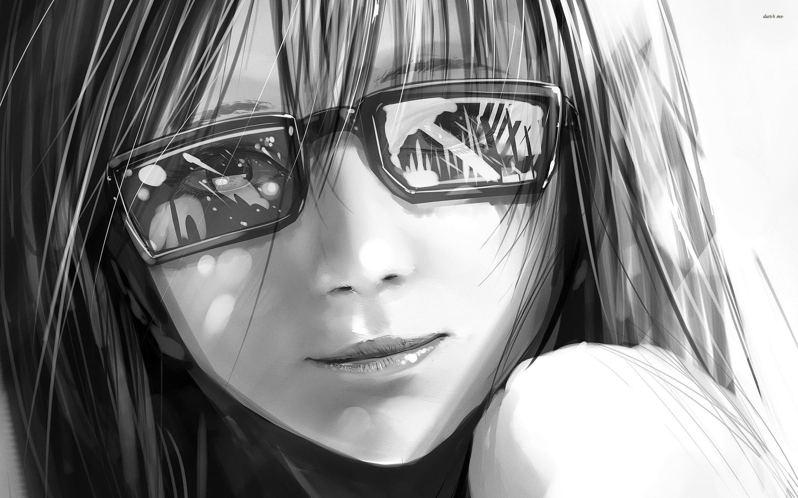 Reflective Gaze - Anime Girl HD Wallpaper