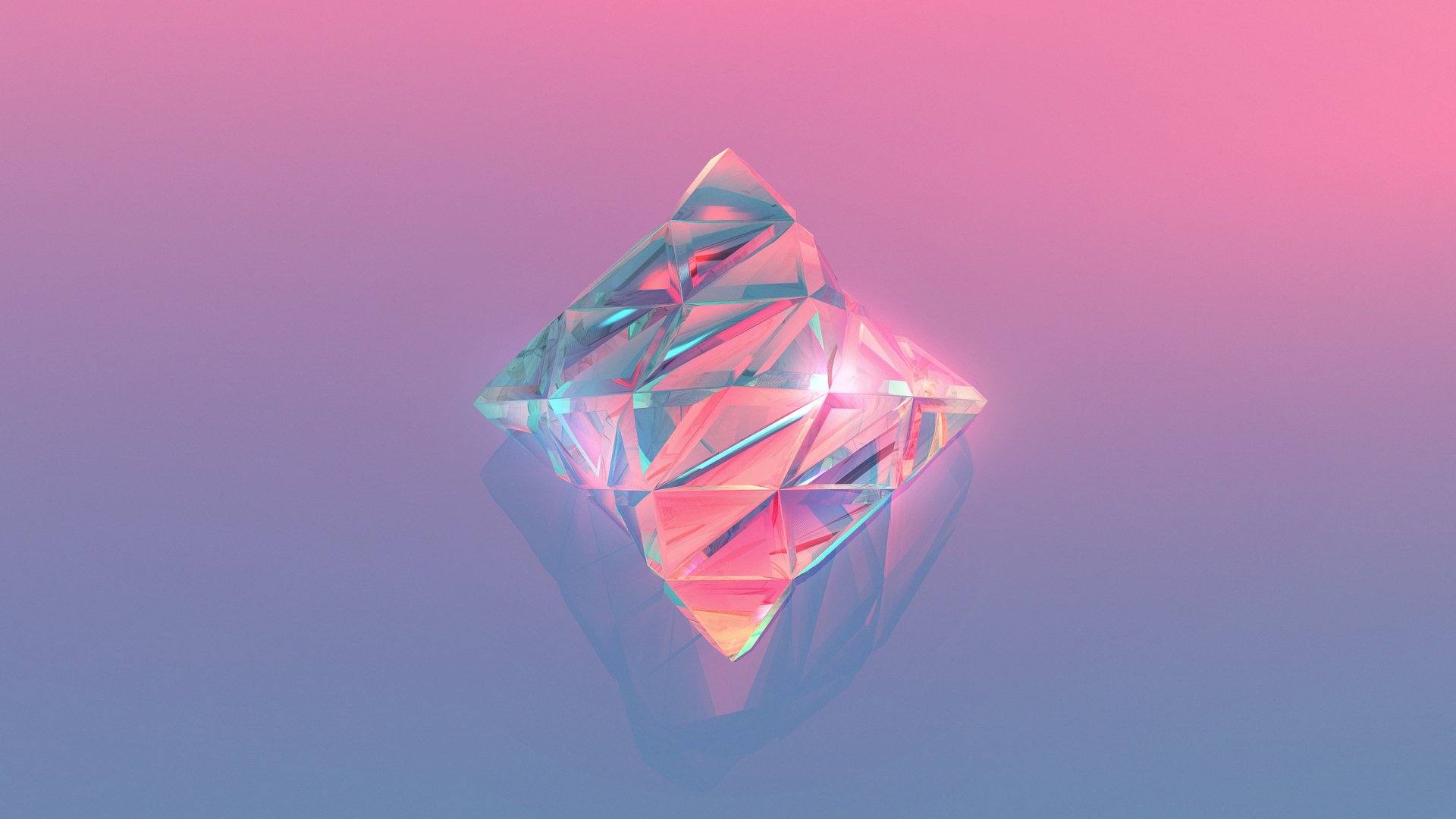 Radiant Facet: Abstract HD Crystal Glow Wallpaper by Justin Maller