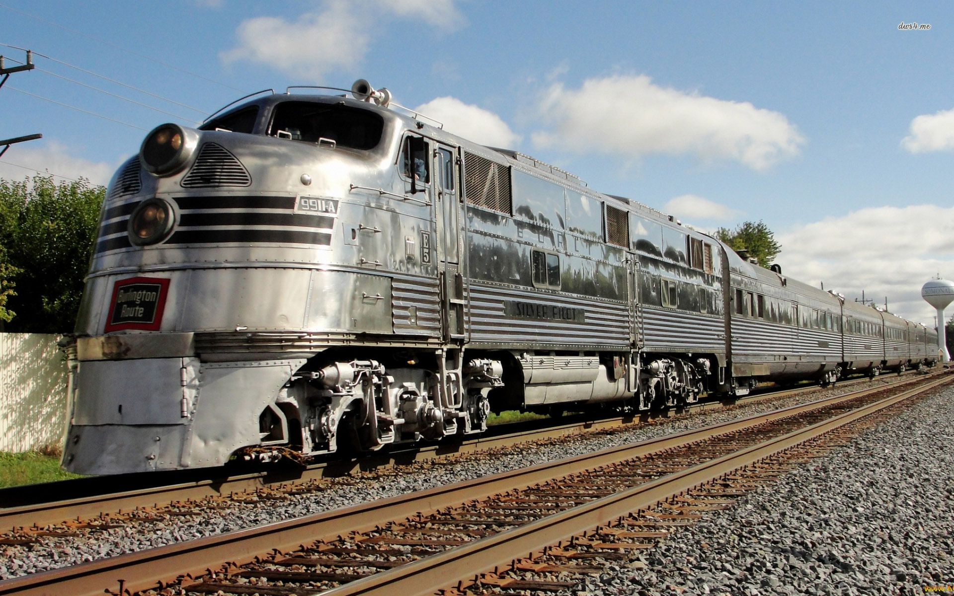 Shining Silver Locomotive: HD Train Wallpaper