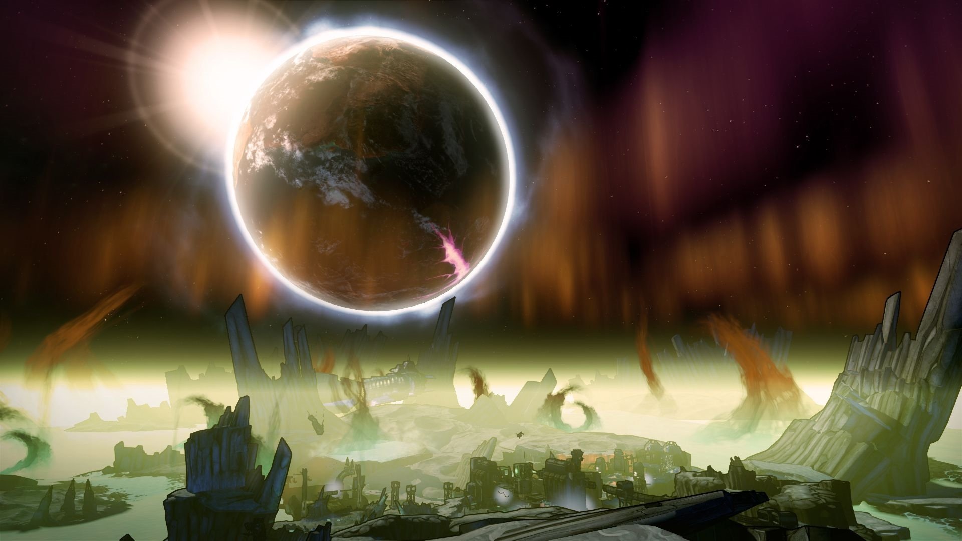 Borderlands: The Pre-Sequel HD Wallpaper – Epic Sci-Fi Video Game Scene