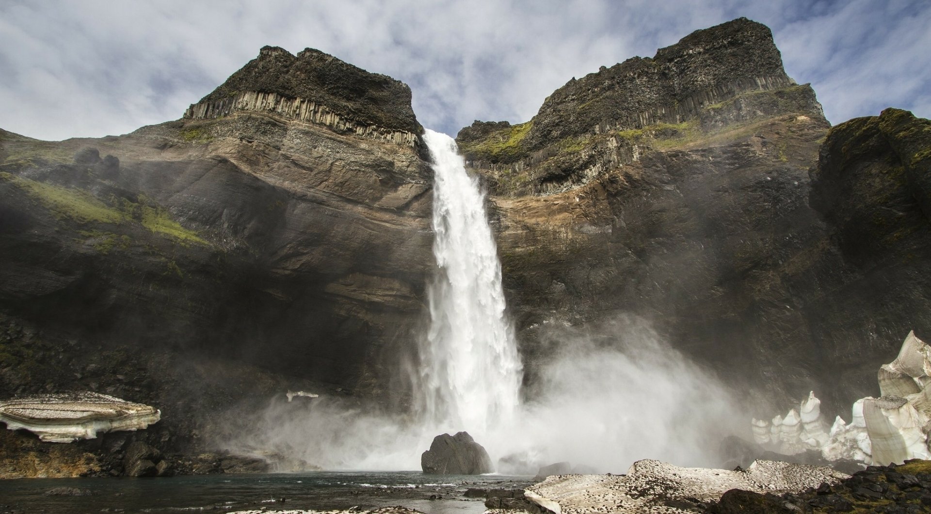 Download Cliff Nature Waterfall HD Wallpaper | 2048x1132 | Wallpaper Abyss