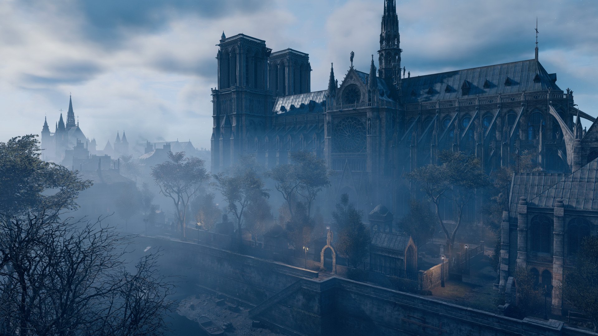 Assassin's Creed Unity HD Wallpaper: Paris in Misty Dawn